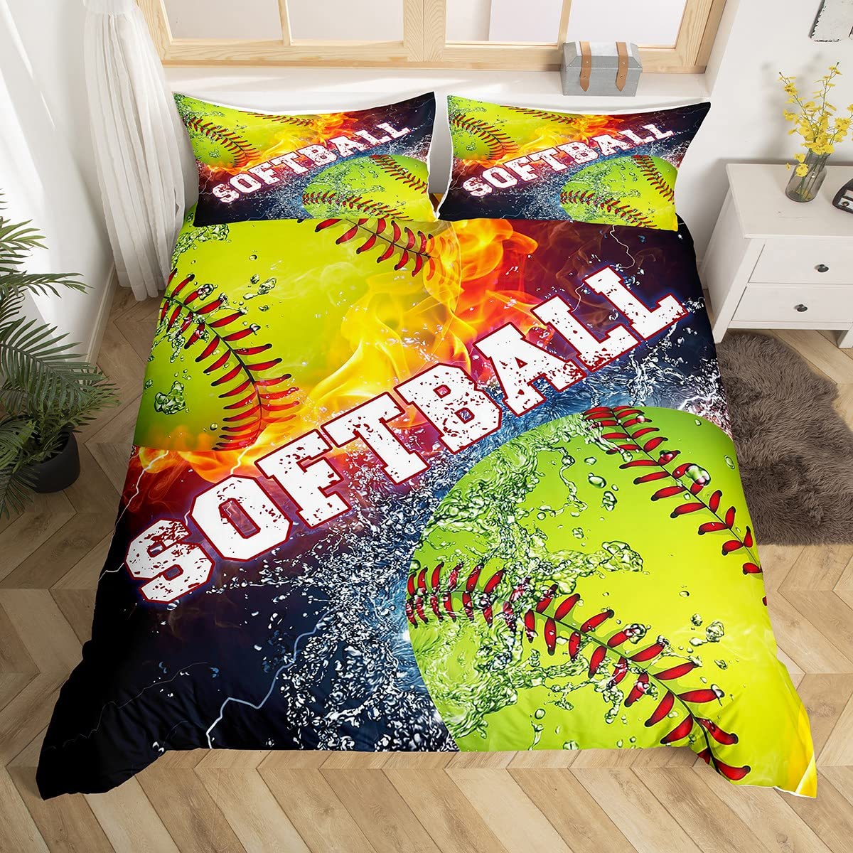 Amazon.com: Castle Fairy 3D Softball Bedding Sets Twin Size,Ice and ...