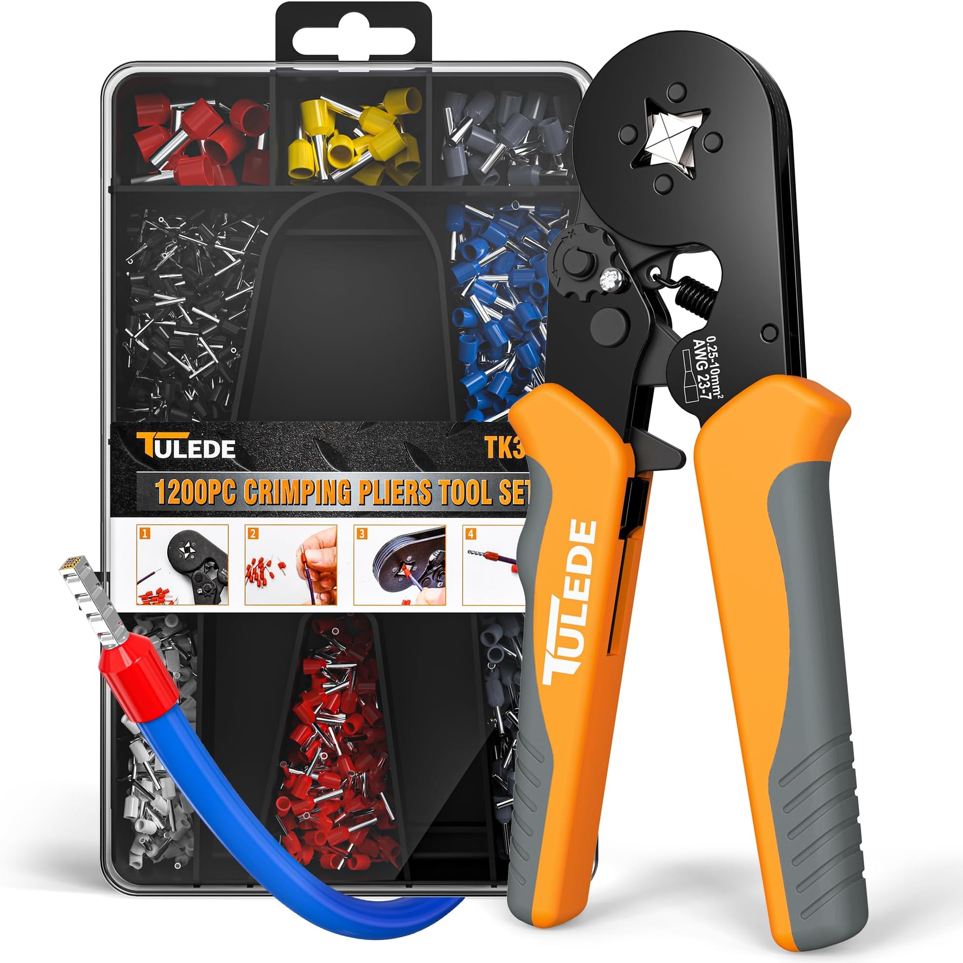 Newhouse Electric FTK1200 Ferrule Crimping Tool Kit with Wire Crimper ...