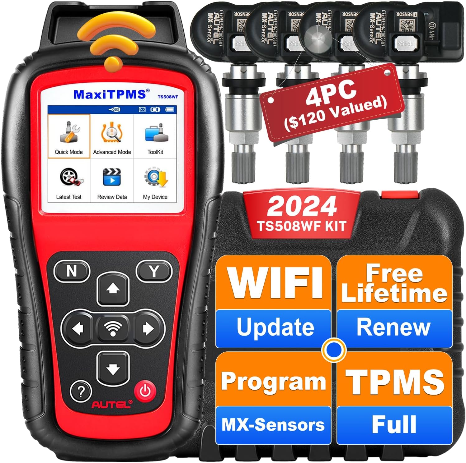 Amazon.com: Autel MaxiTPMS TS508WF KIT TPMS Programming Tool, 2024 ...