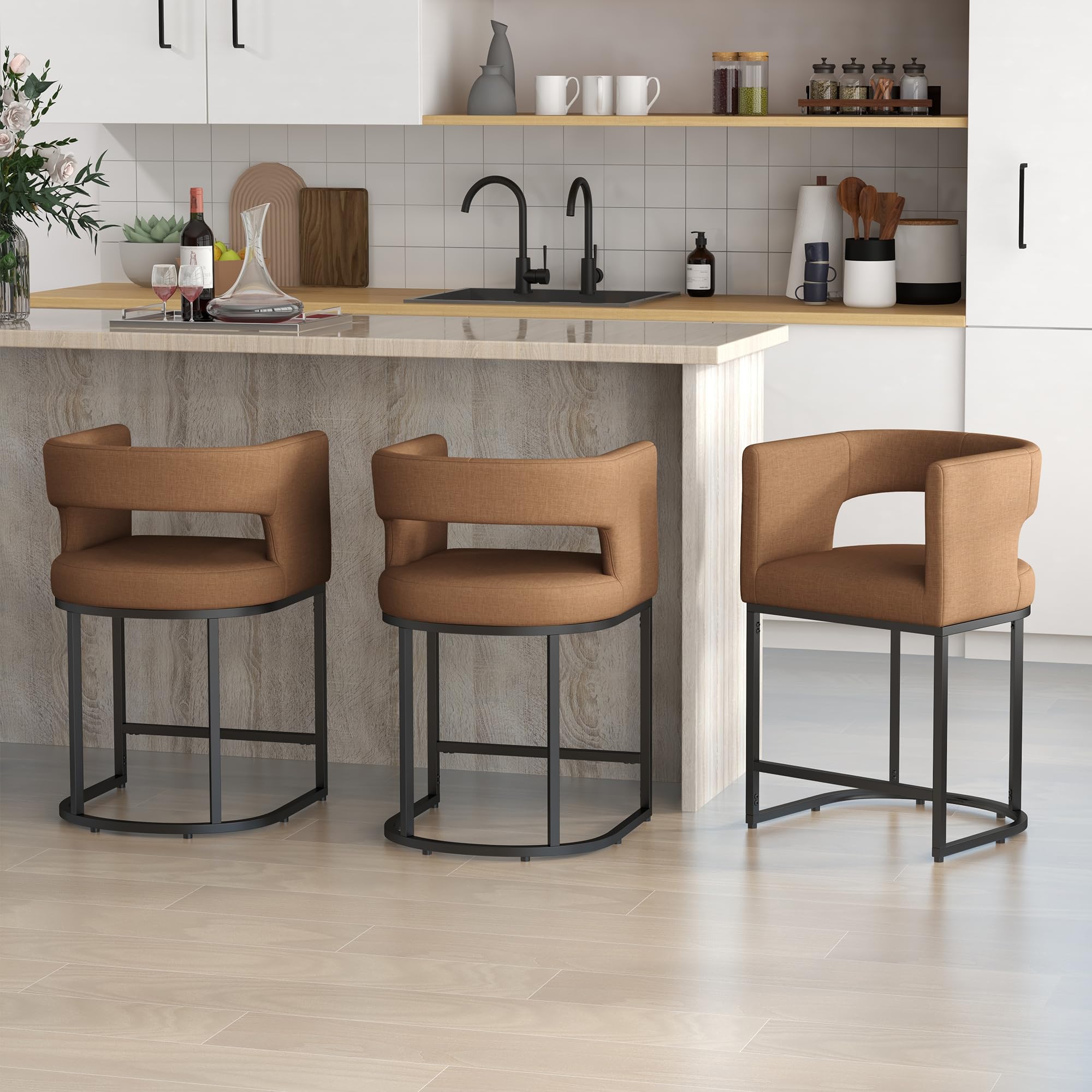 Amazon.com: Westice Counter Height Bar Stools Set of 3, 26" H Modern ...