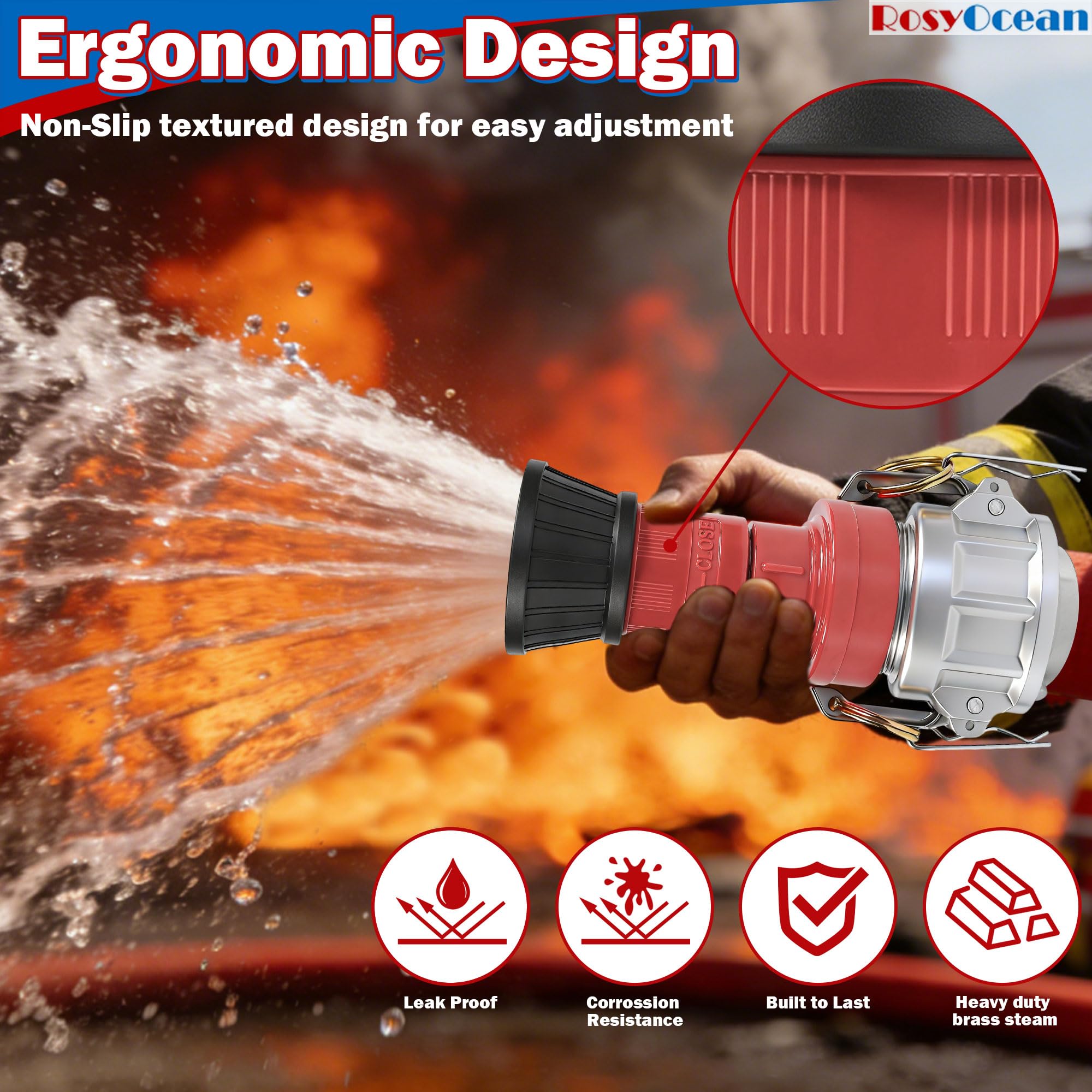 Snapklik.com : RosyOcean Heavey Duty 2" NPSH Fire Hose Nozzle