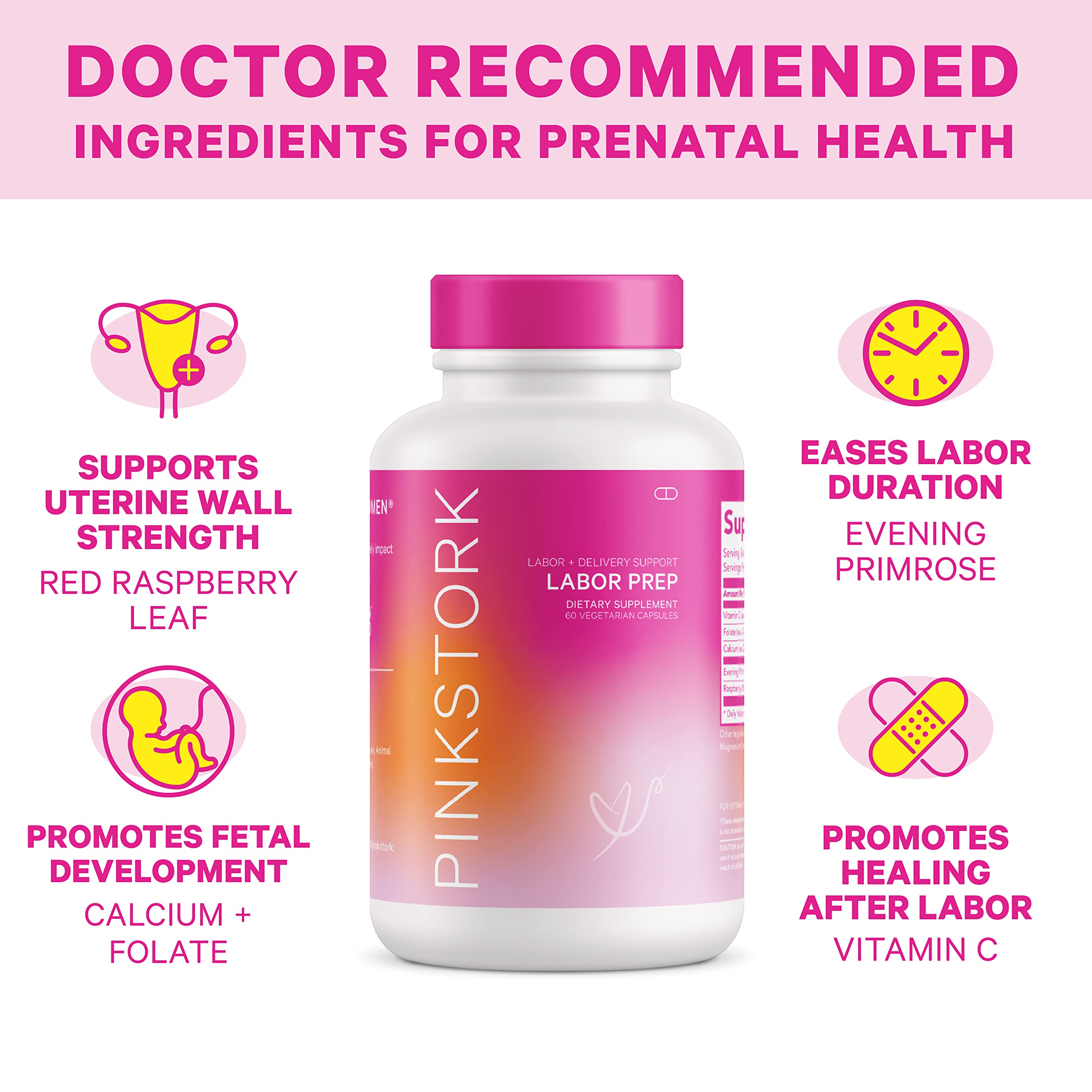 Pink Stork Labor Prep Supplement: Red Raspberry Leaf Supplement ...