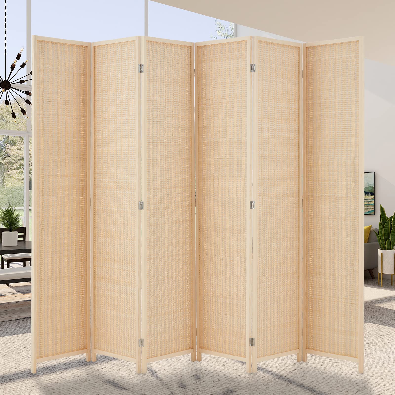 Buy OUTGAVA HighQuality 6 Panel Bamboo Room Divider 6Ft Tall Folding ...
