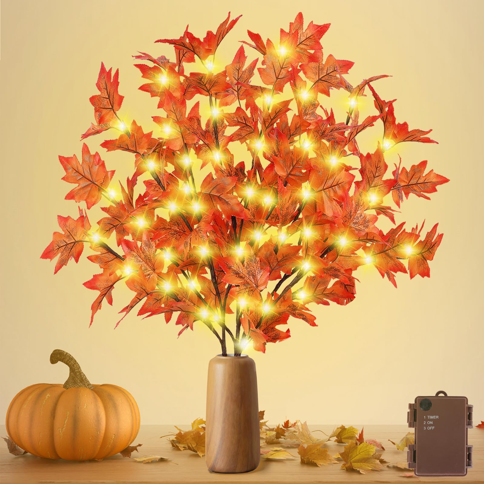 ( similar) 2 Pcs Lighted Fall Maple Branches - 30 Inch Light Up Fall ...