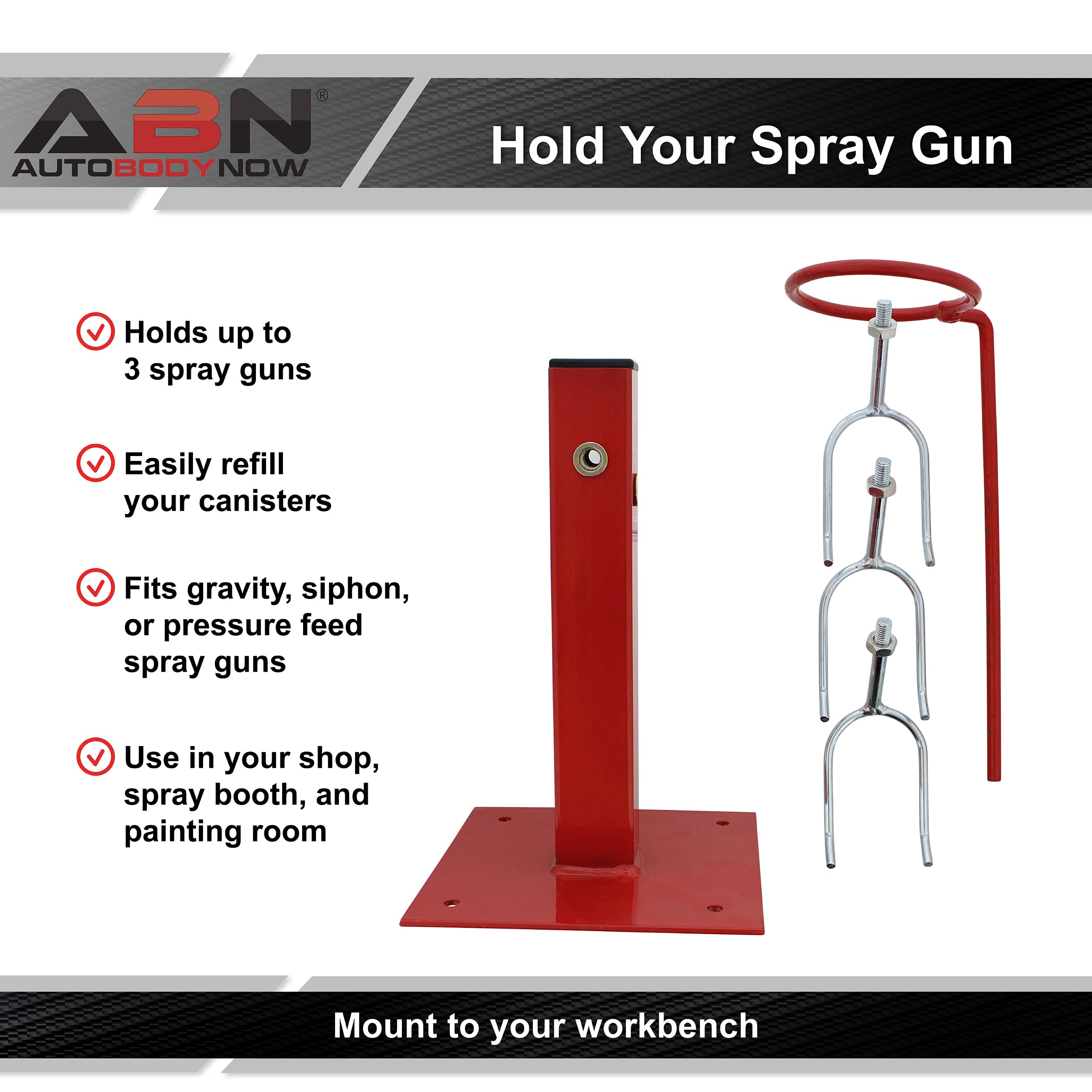 Snapklik.com : ABN Auto Paint Spray Gun Holder Bench Mount Rack