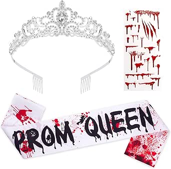 Amazon.com: Halloween Prom Queen Costume Accessories Crown Tiara Prom ...