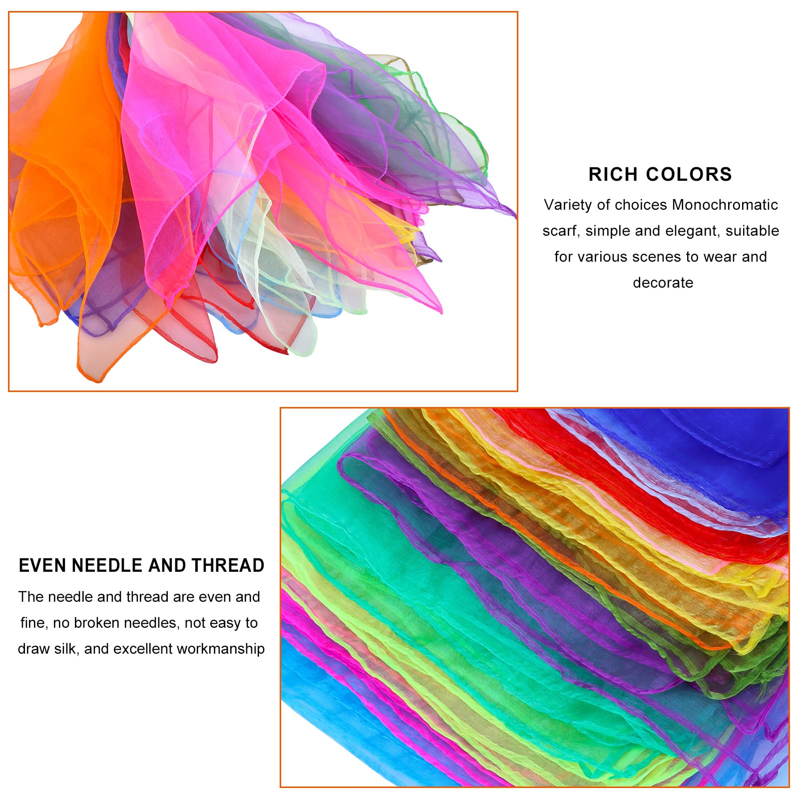 Snapklik.com : 24pcs Square Dance Scarves, Juggling Silk Scarf Props ...