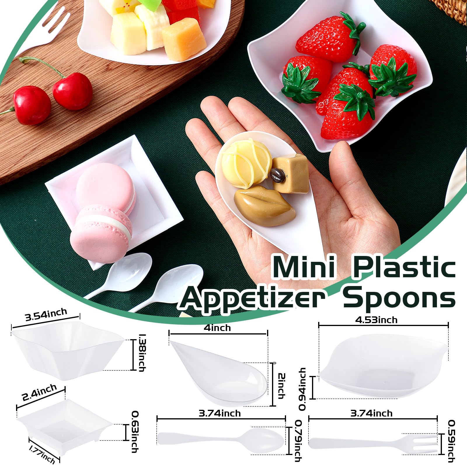 Tessco 800 Pcs Mini Clear Plastic Dessert Plates Set including 400 Pcs ...