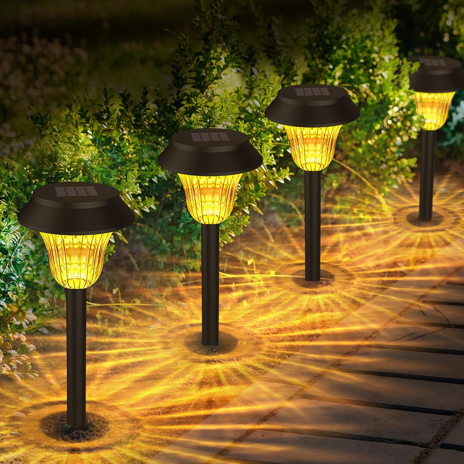 Springwind 8 Pack Solar Pathway Lights Outdoor Waterproof - Super ...