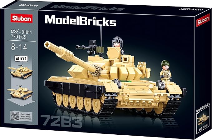 Sluban T-72B Russian Modern Battle Tank - M38-B1011-770 Pieces - 100% ...