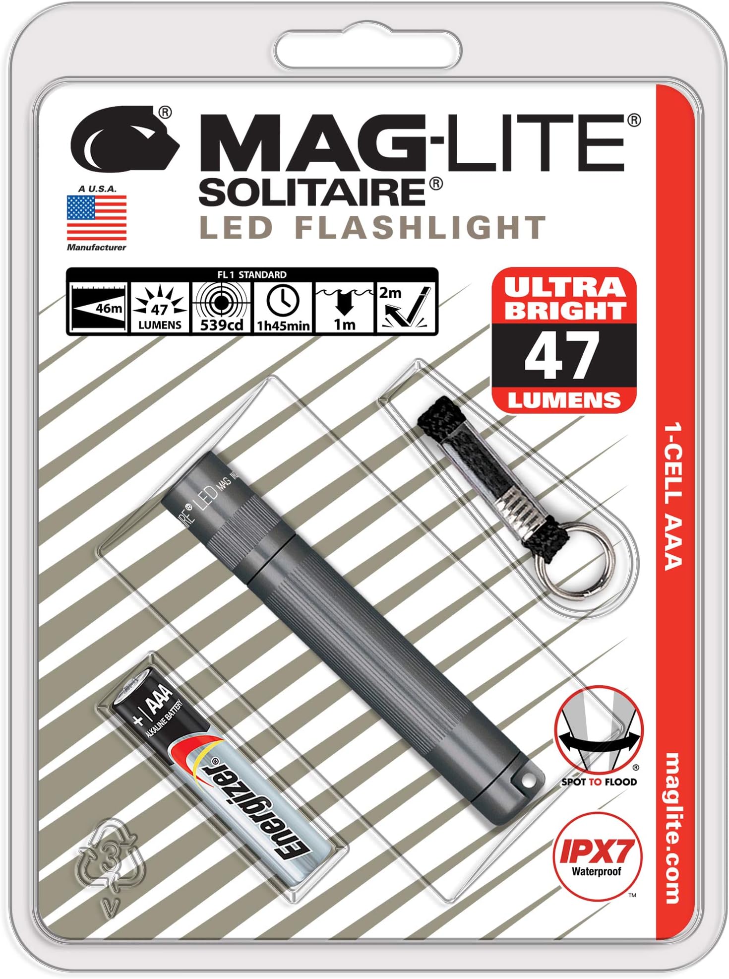 Maglite Torch Solitaire Black : Amazon.co.uk: DIY & Tools