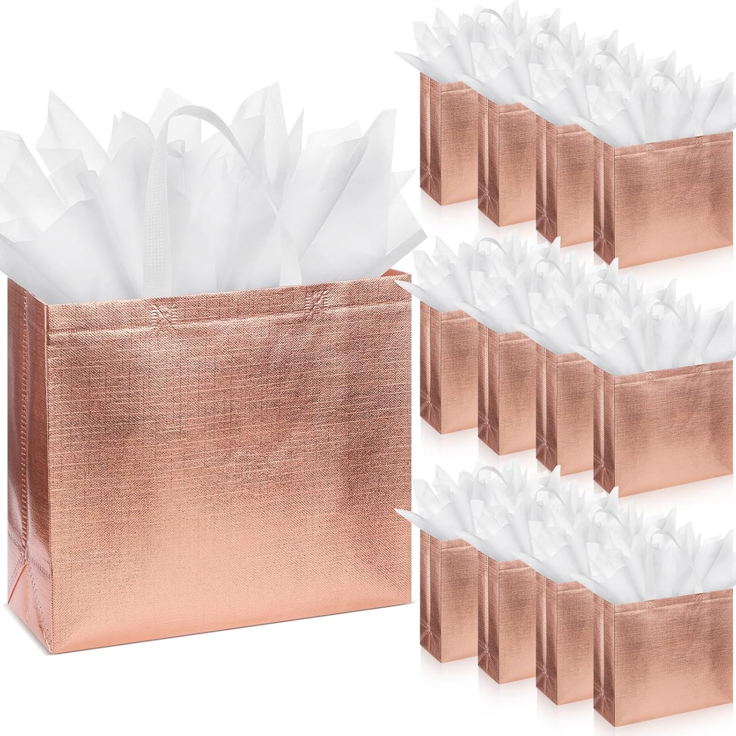 Amazon.com: Sweetude 50 Pcs Reusable Gift Bags with Handles Grocery ...