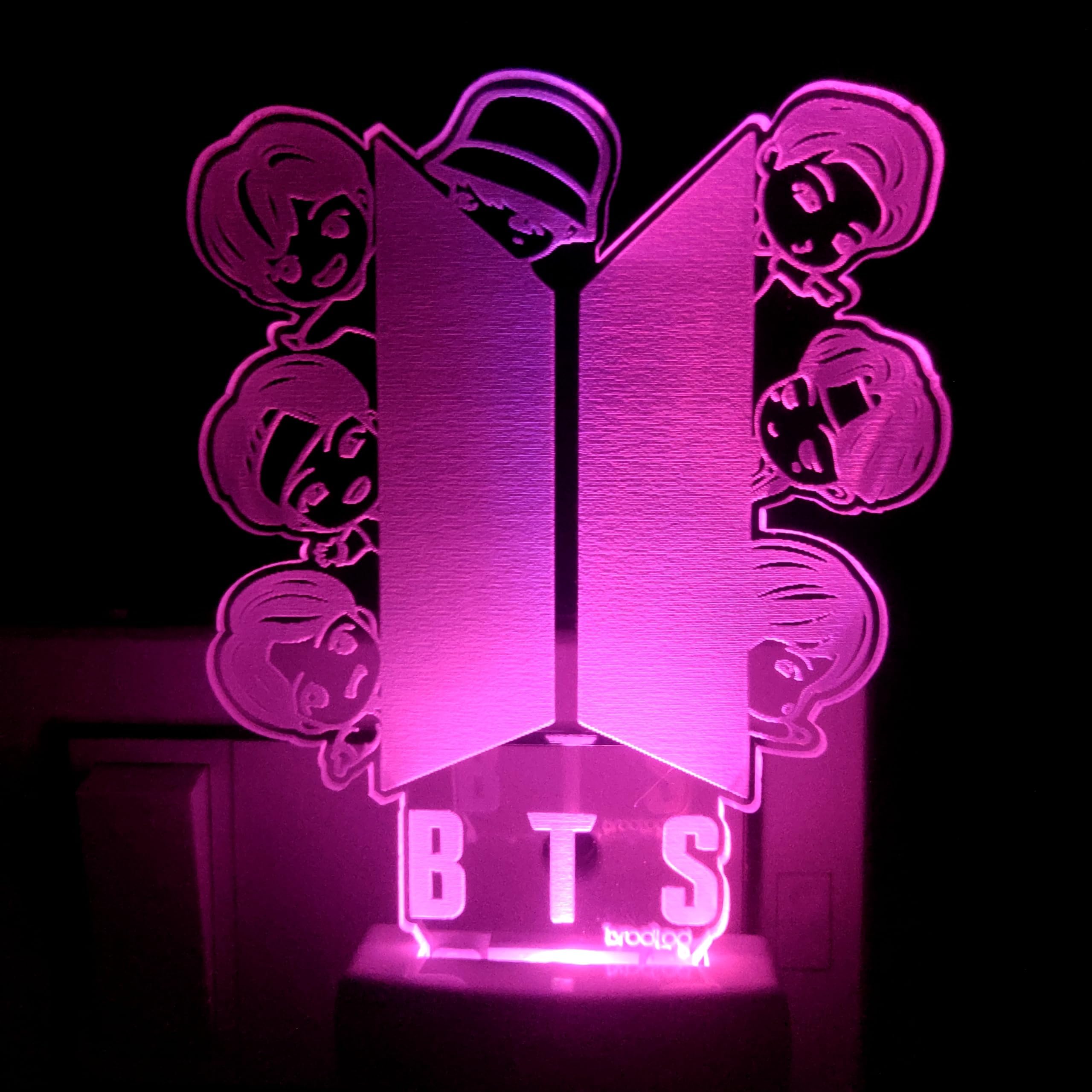 Buy Brodlog Bts 3D Optical Illusion Acrylic Night Lamp, 7 Colors Rgb ...