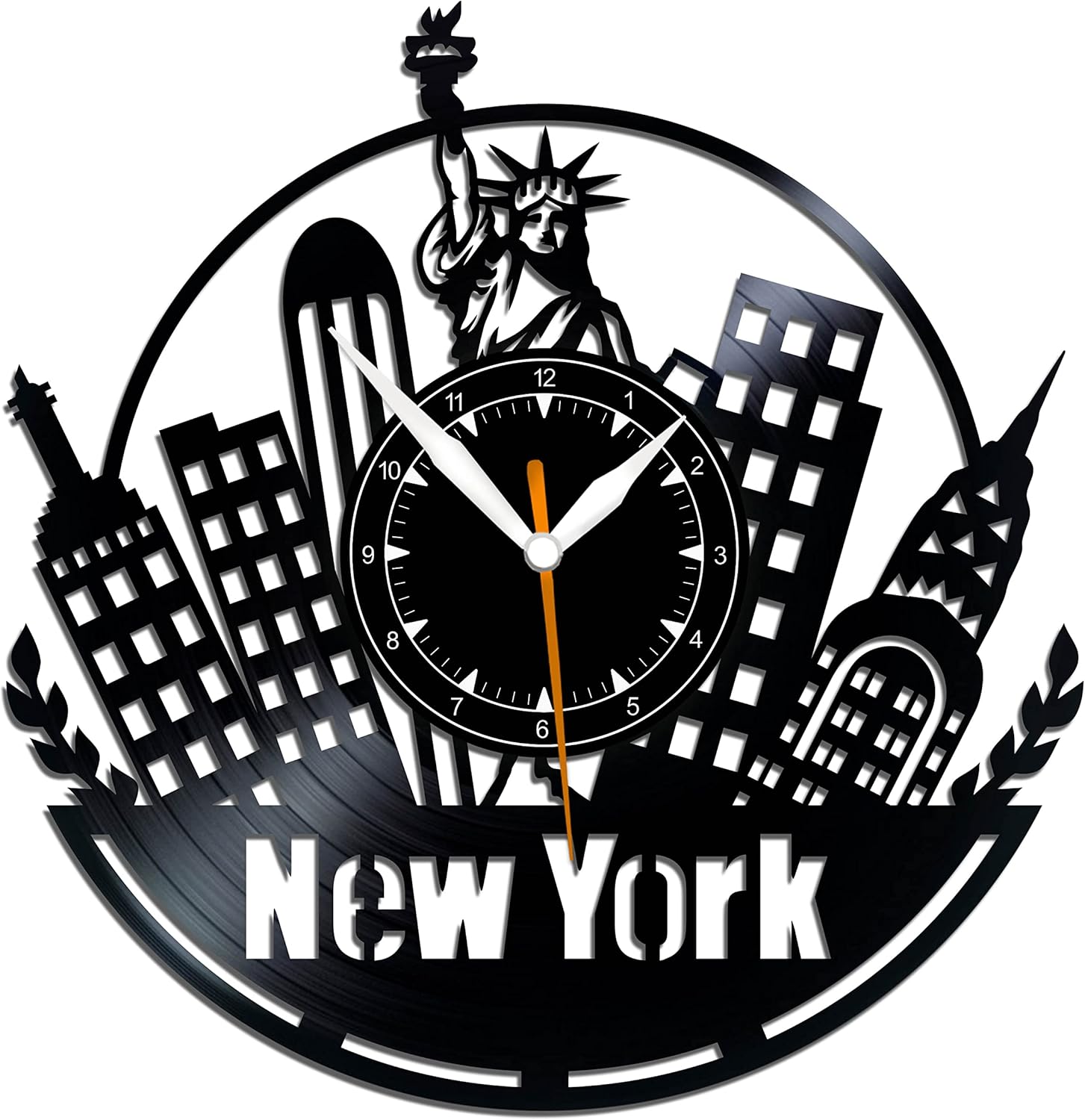 Amazon.com: New York Clock, New York Wall Vinyl Clock 12", Original ...