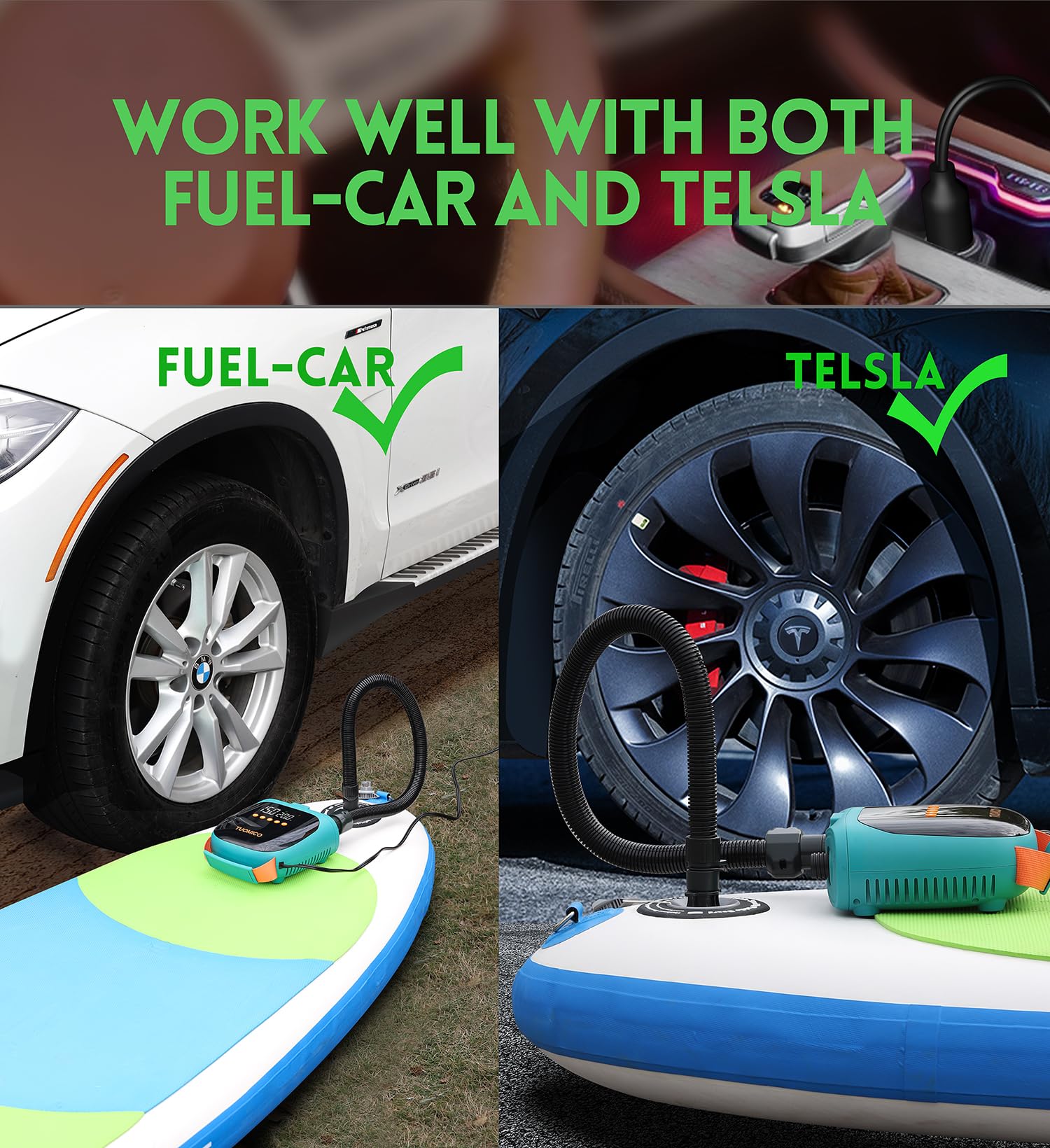 Snapklik.com : Tuomico 20PSI Paddle Board Pump Sup Air Pump Electric ...