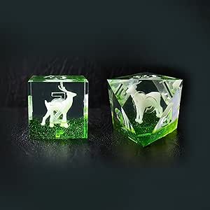 Amazon.com: BESCON Sharp Edged Deer Dice Set of 7, Handmade Crystal ...