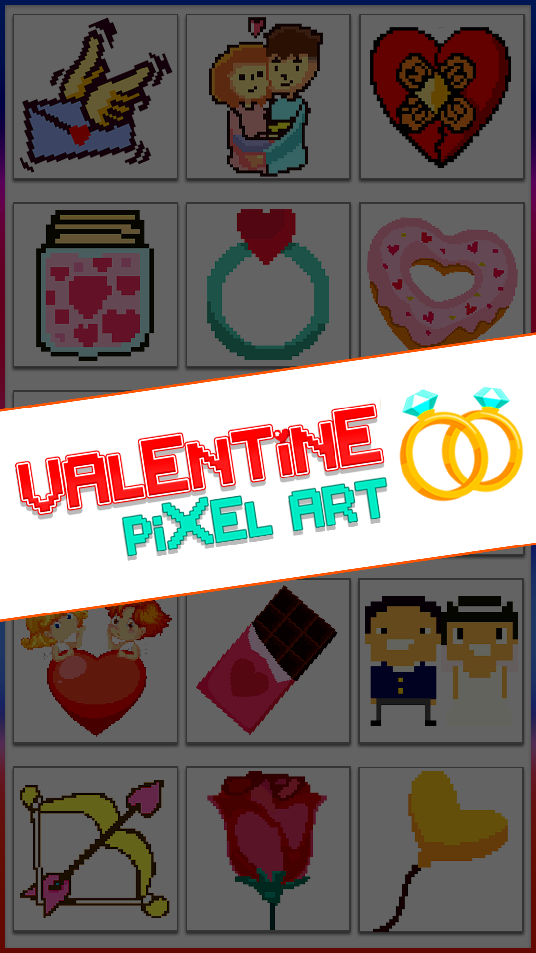 Valentine Pixel Art Coloring Book-Paint By Number Sandbox Coloring ...