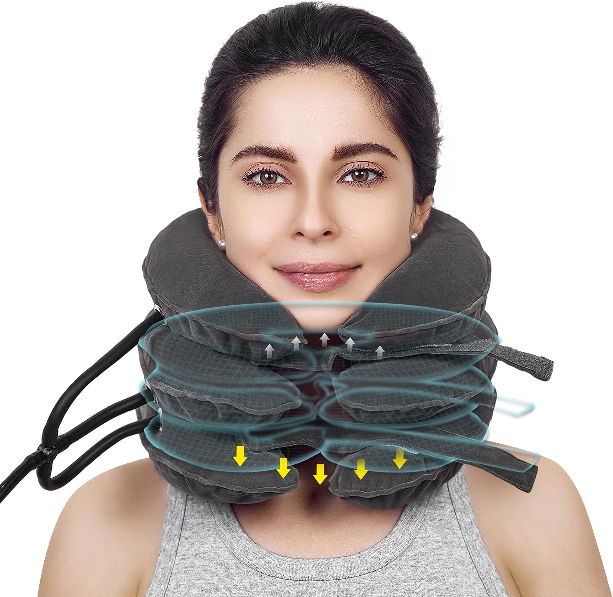 Amazon.com: Cervical Neck Traction Device & Inflatable Neck Stretcher Provide Neck Support Neck ...