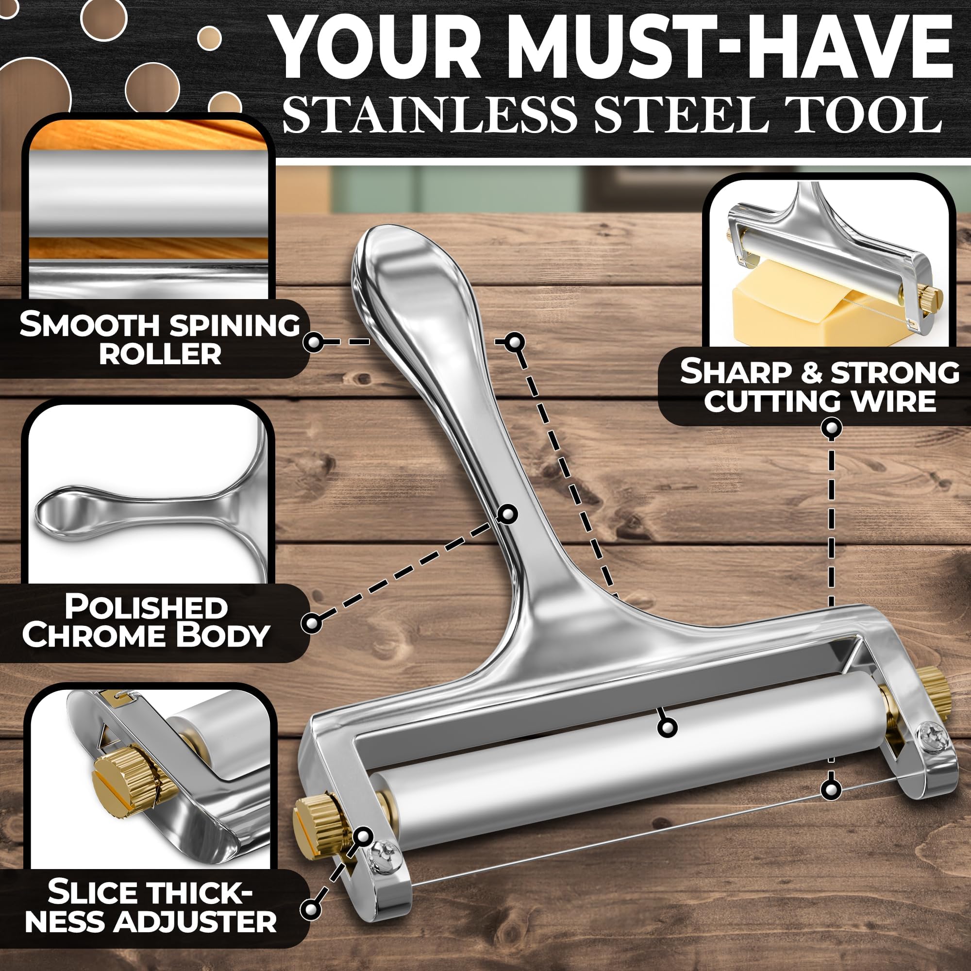 Snapklik.com : Cheese Slicer Wire - Sharp & Strong Stainless Steel ...