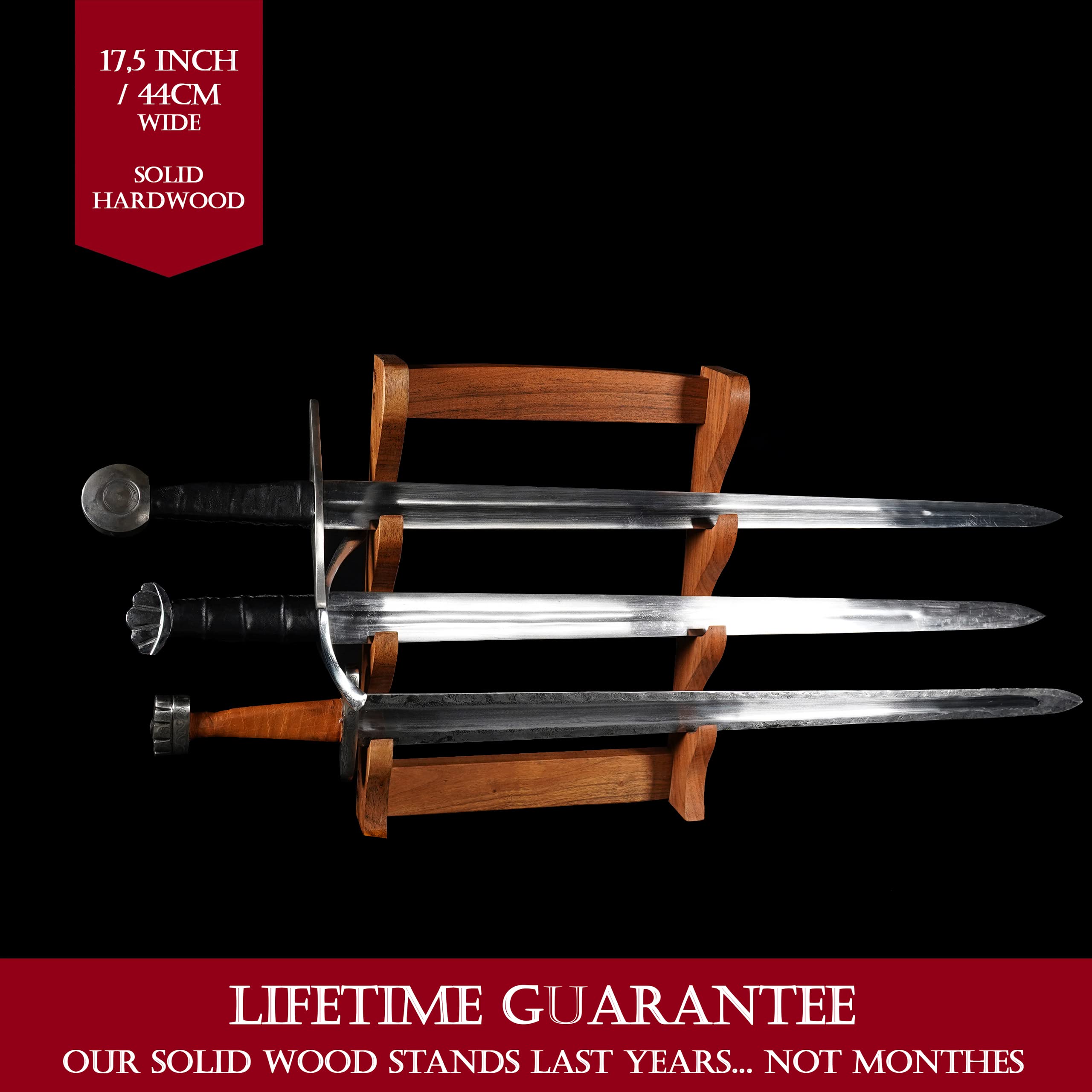 Buy Mythrojan Solid Wood Sword Stand Medieval Sword Wall Mount Samurai ...