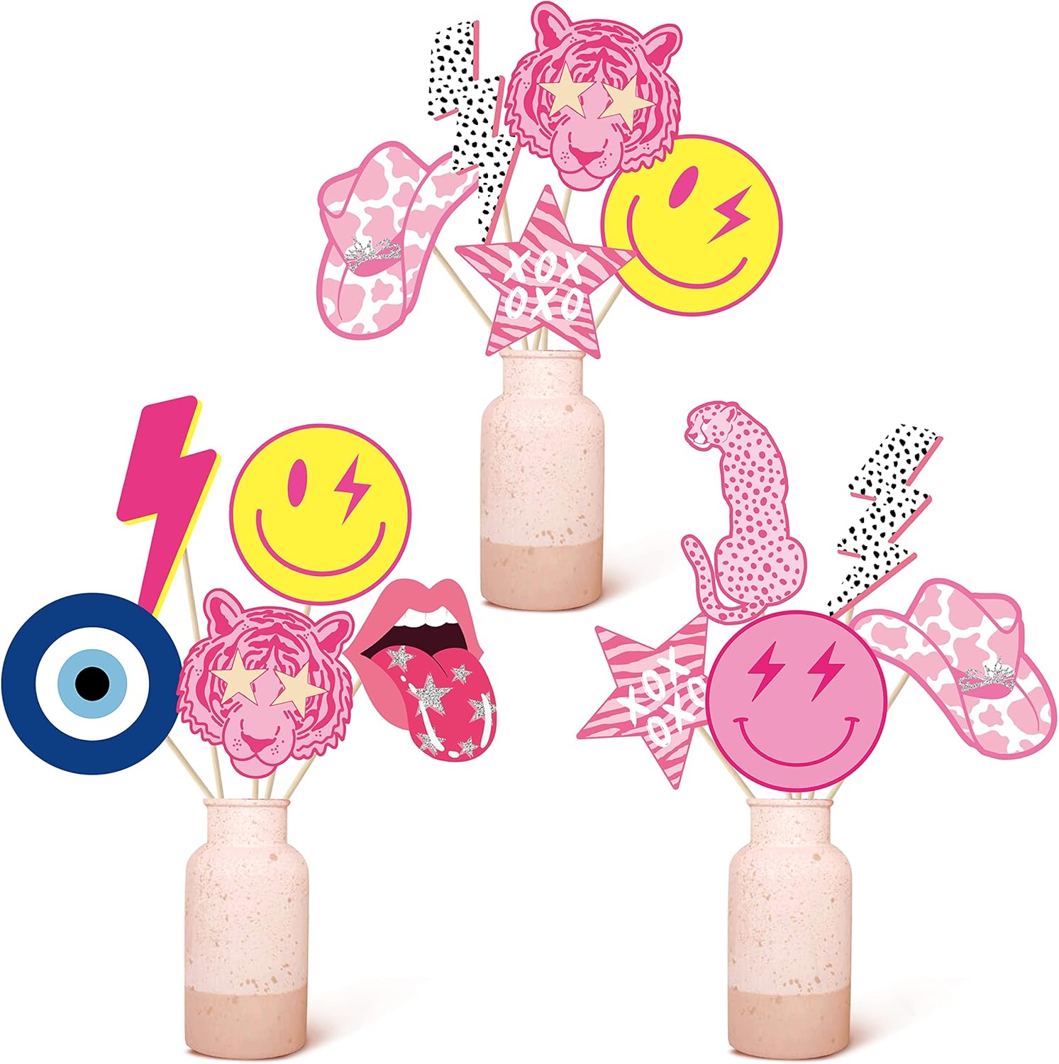 Amazon.com: AellasNervalt 30Pcs Preppy Y2k Hot Pink Party Centerpieces ...