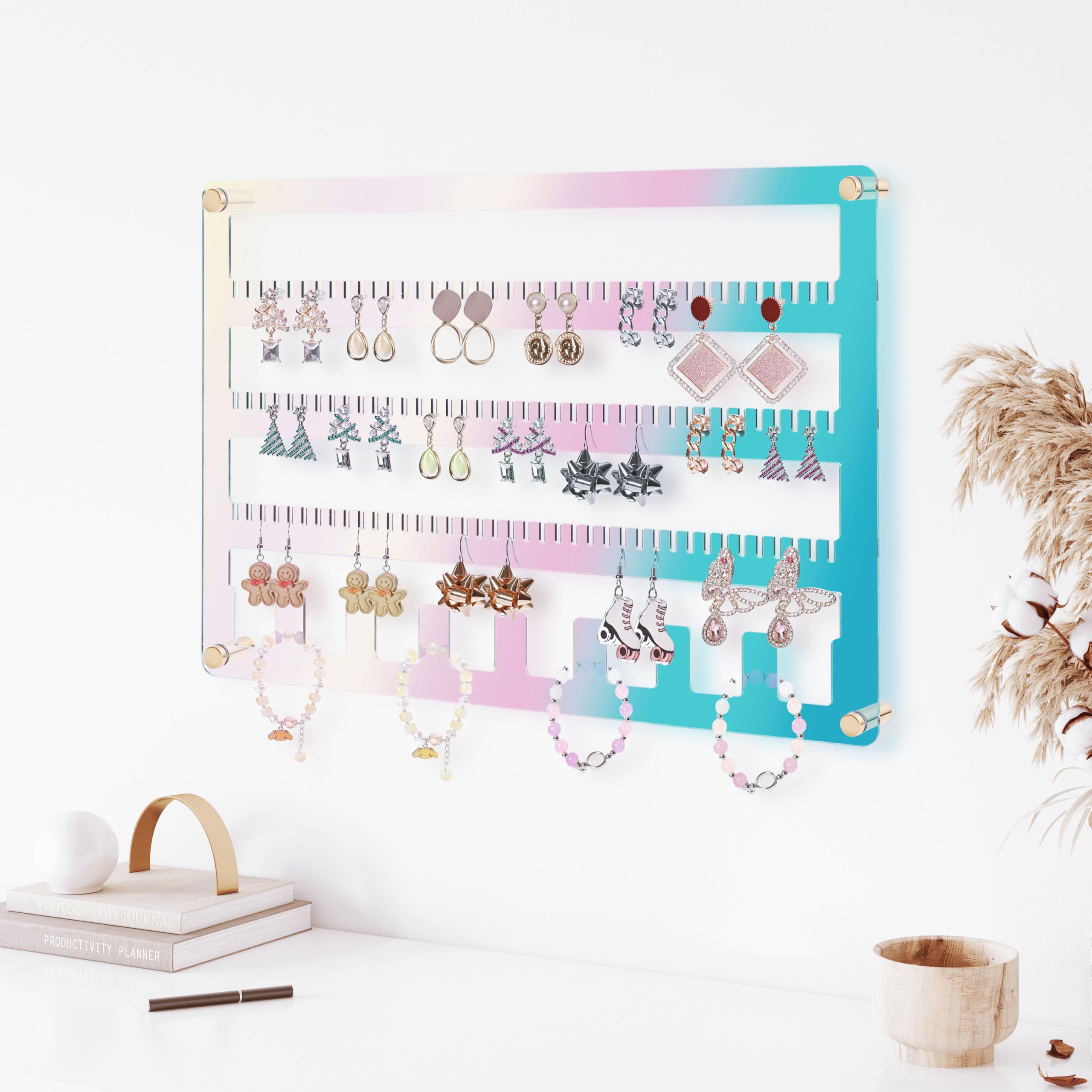 Wall Mounted Earring Organizer Jewelry Cabinet. Armoire/ Earring