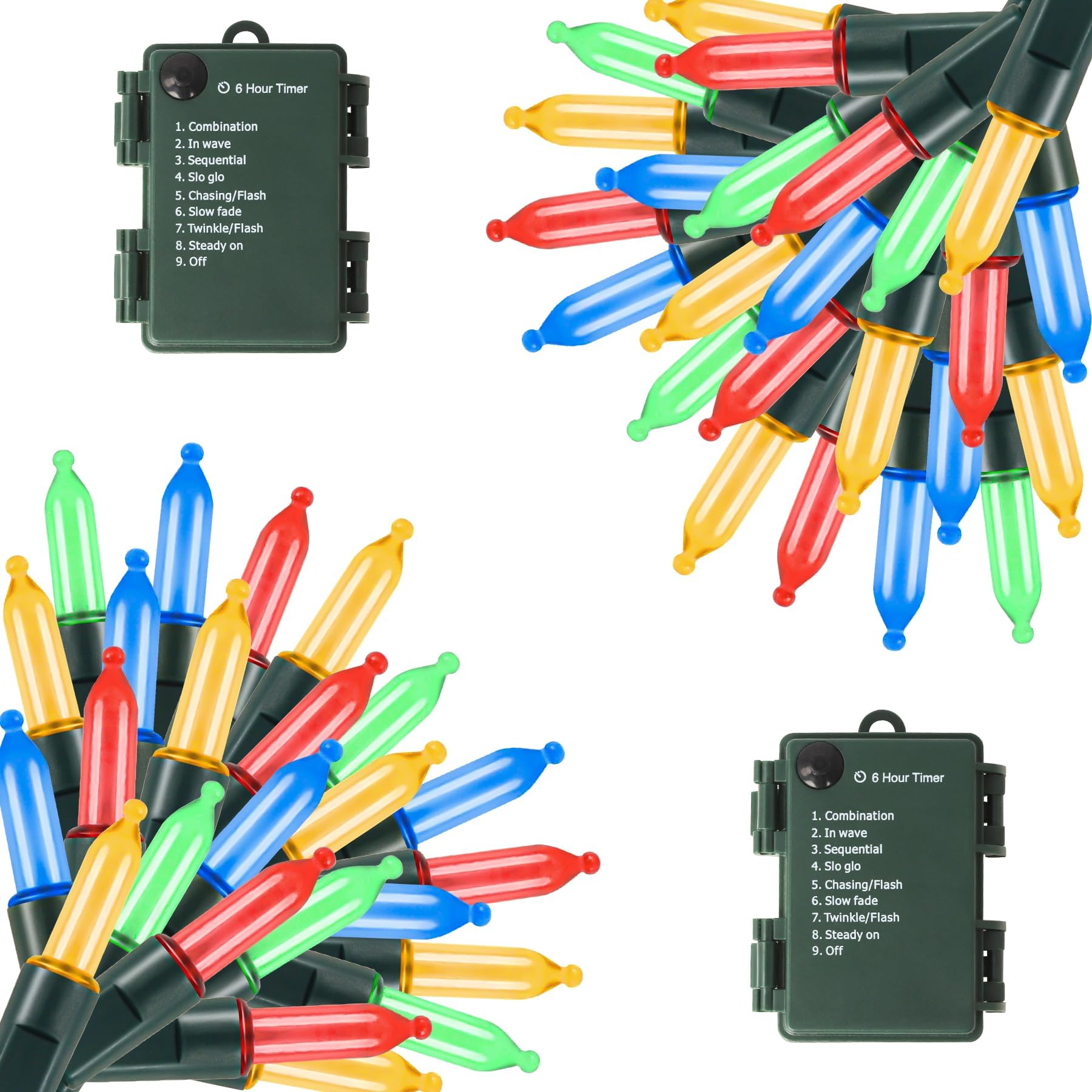 Amazon.com: Livsoham Battery Operated Christmas Lights, 2 Pack 50 LED ...