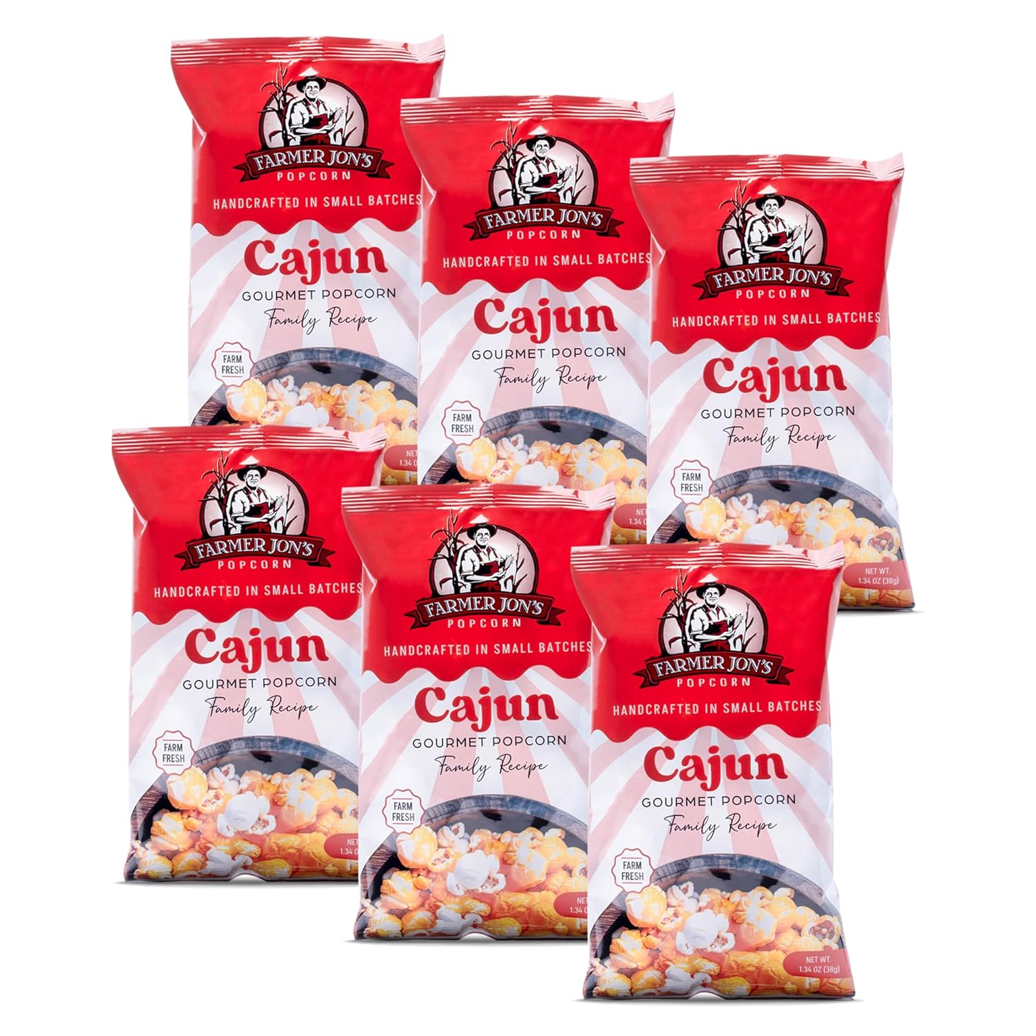 Amazon.com: Farmer Jon’s Gourmet Popcorn - Cajun - Individual Servings ...