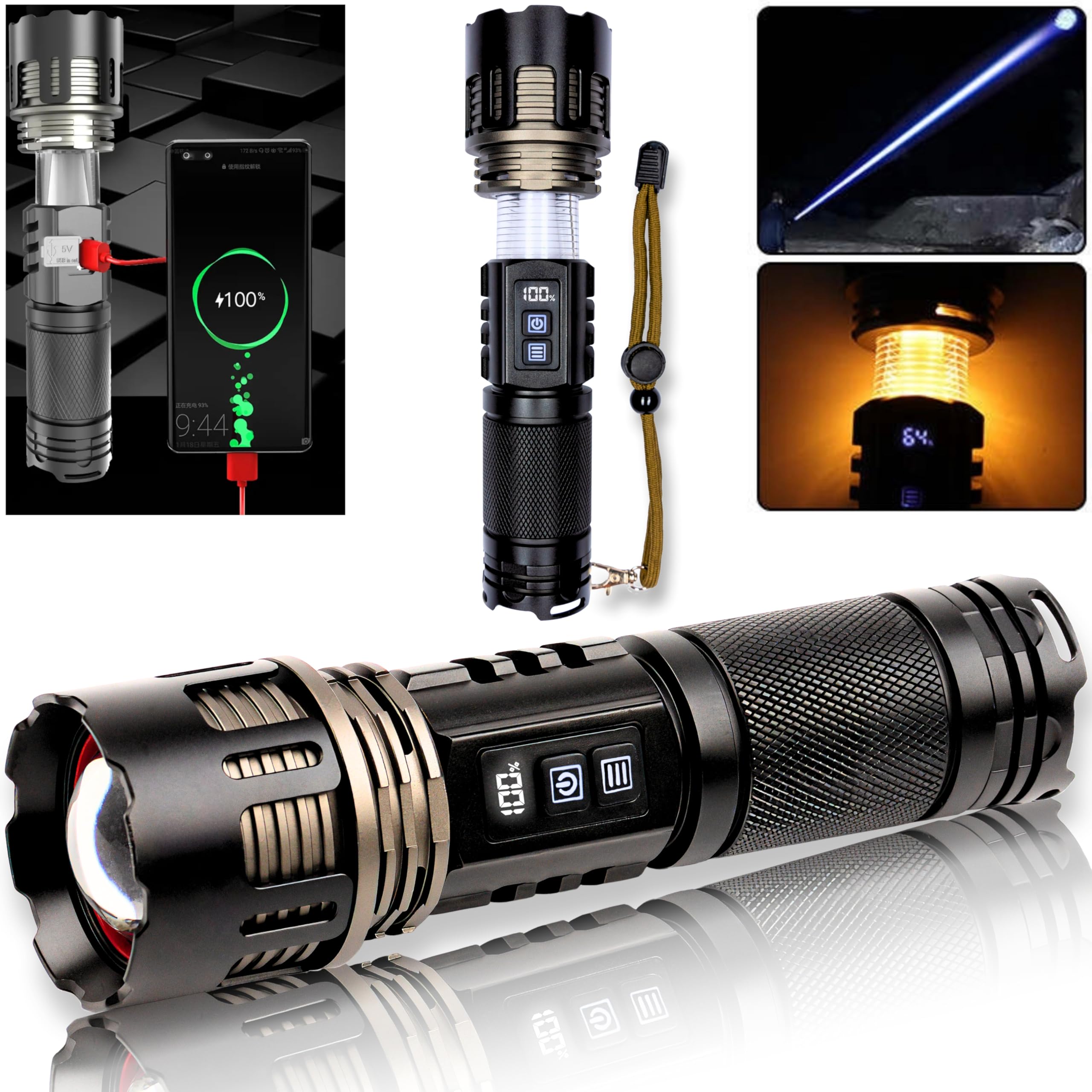 LIGHT SABRE Torch, Torches LED Super Bright, Rechargeable Torch, Water ...
