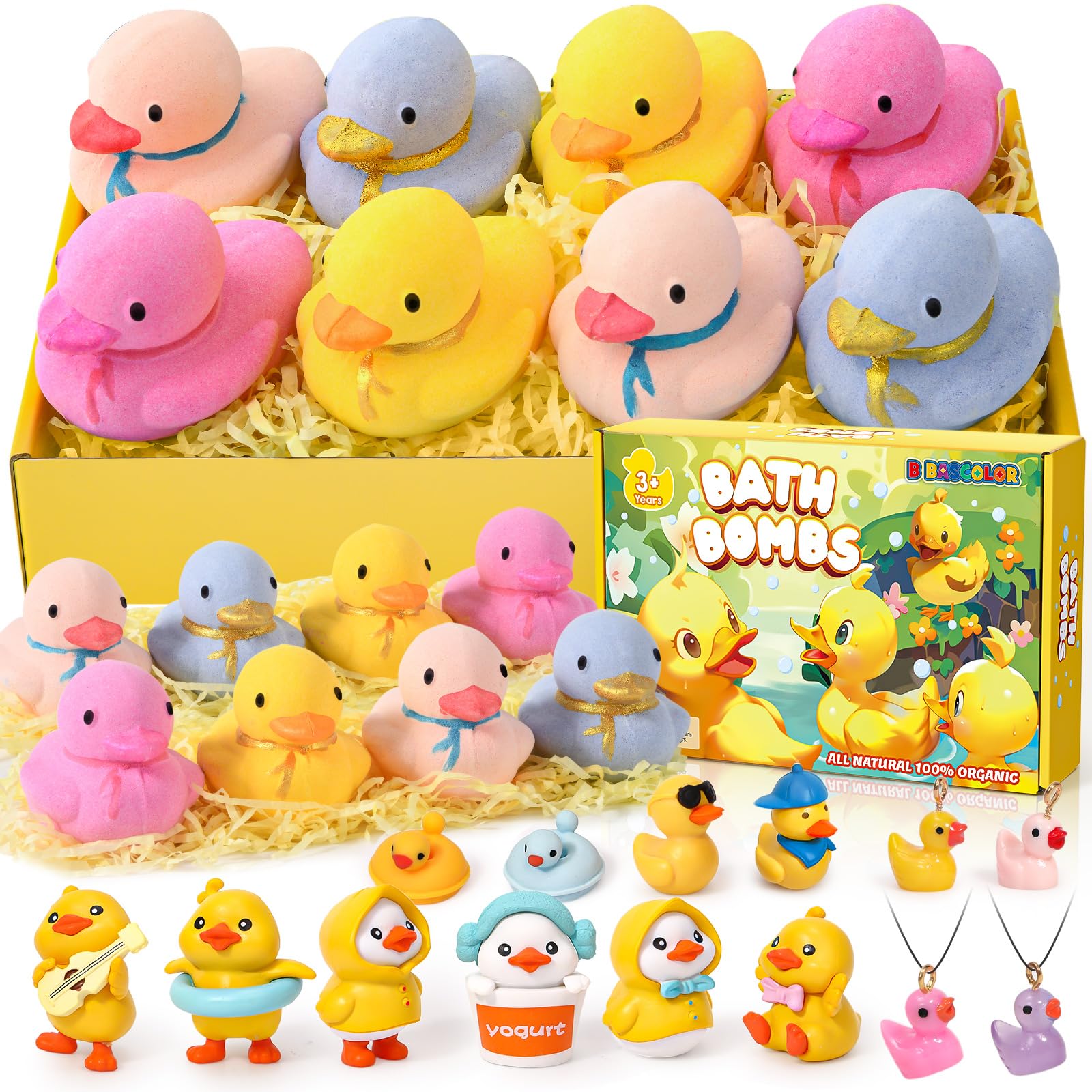 Amazon.com: B Bascolor 8 Pcs Duck Bath Bombs for Kids with Surprise ...