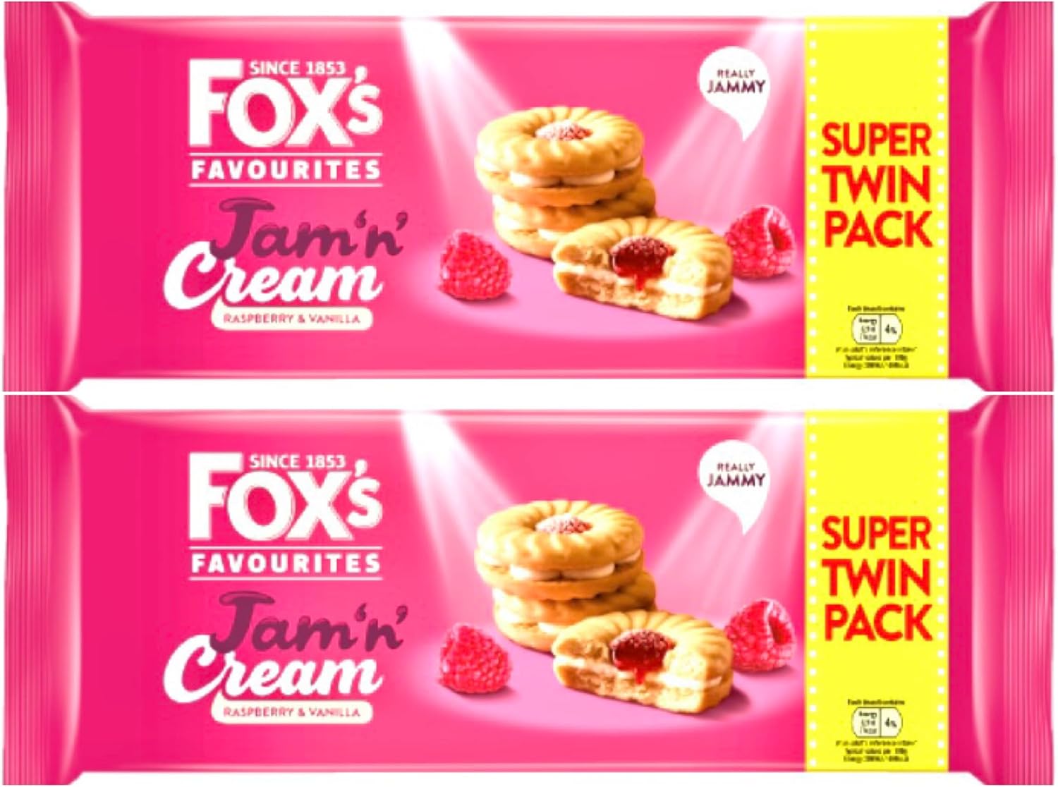 Fox's Jam 'N' Cream Biscuits Super Twin Pack 300g x 2 Packs : Amazon.co.uk: Grocery