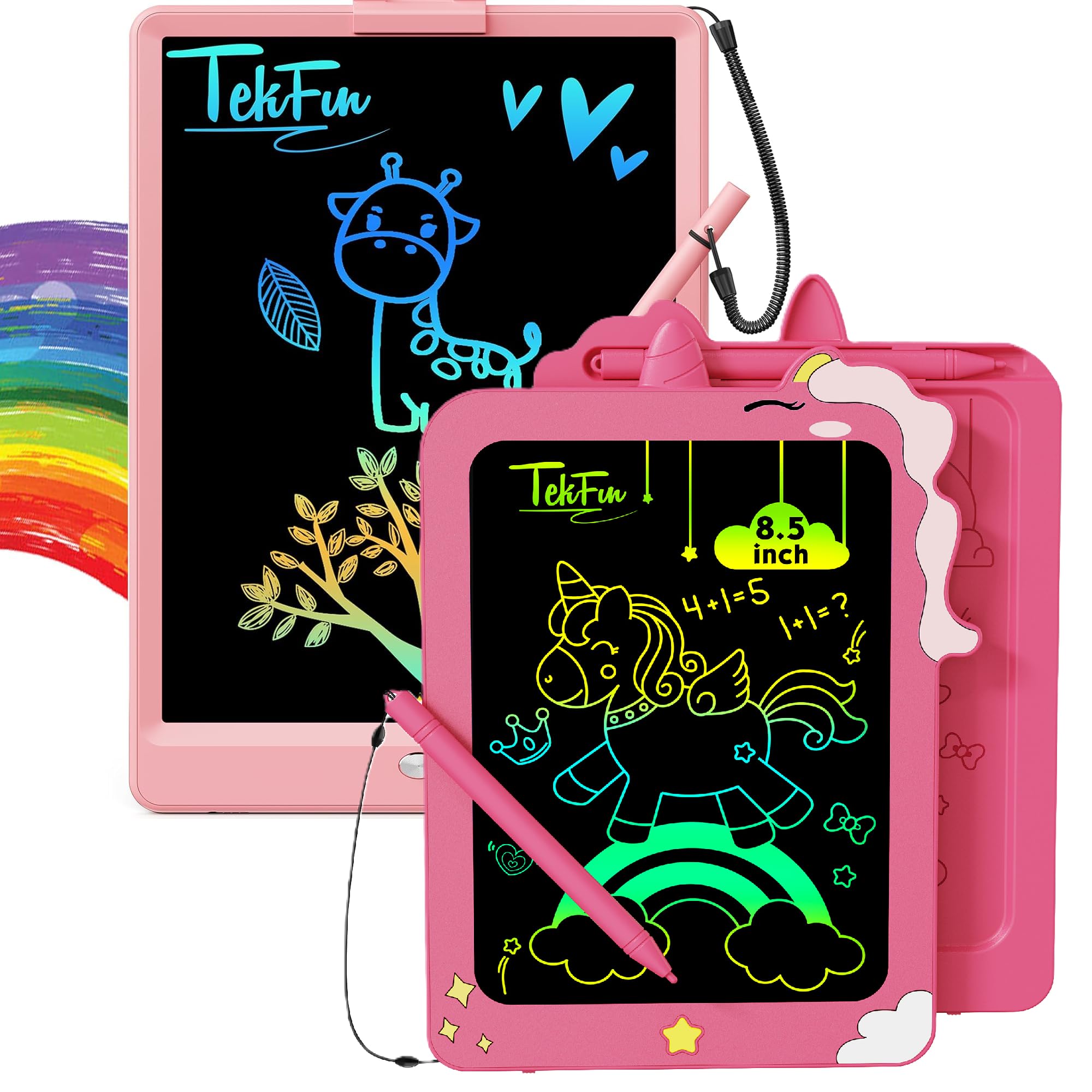 Amazon.com: 2 Pack TEKFUN LCD Writing Tablet Doodle Board, Colorful Drawing Pad for Kids, Mess ...