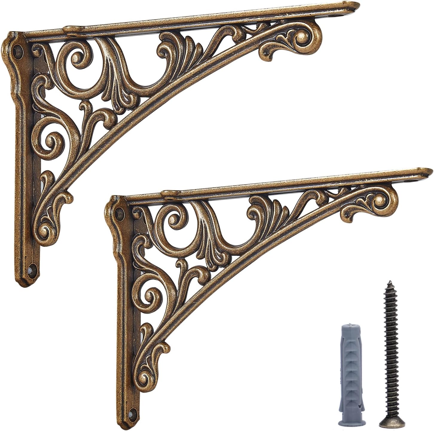 Amazon.com: Glass Shelf Brackets 5 Inch 2PCS Heavy Duty Antique Silver ...