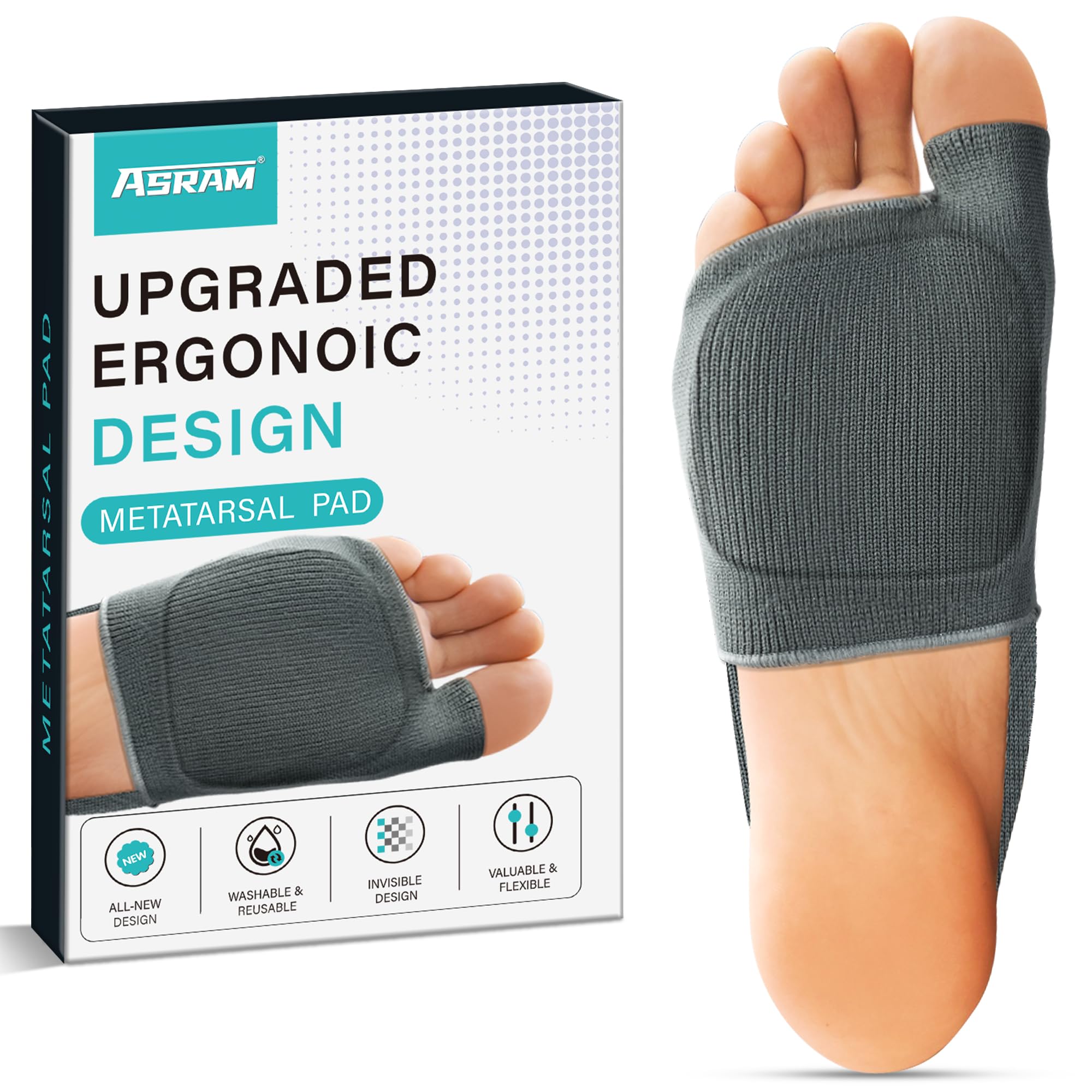 ASRAM Metatarsal Pads with Gel Pad,Ball of Foot Cushion,Forefoot Pads ...
