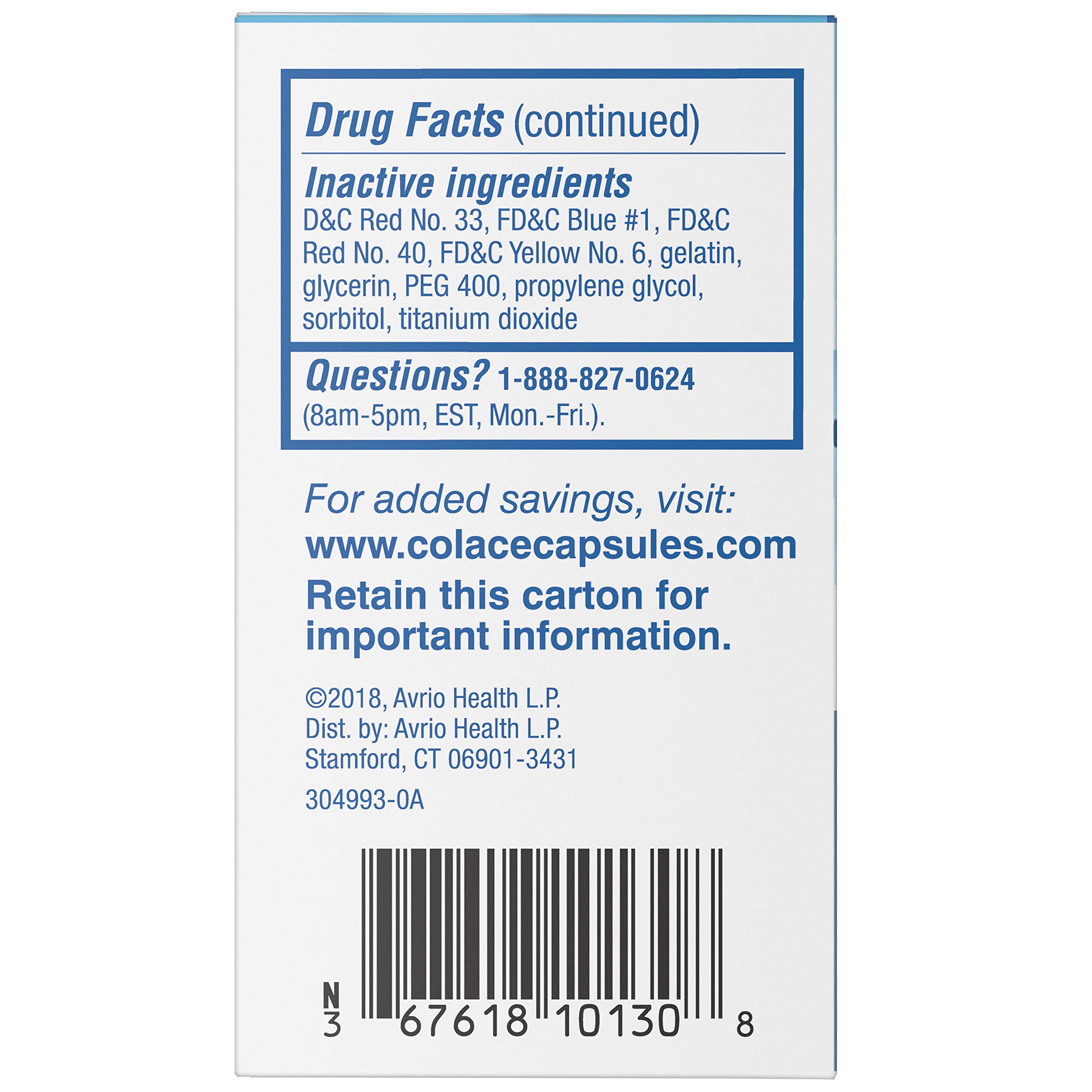 Colace Docusate Sodium, Stool Softener Capsules, 100 mg: Buy Online in ...