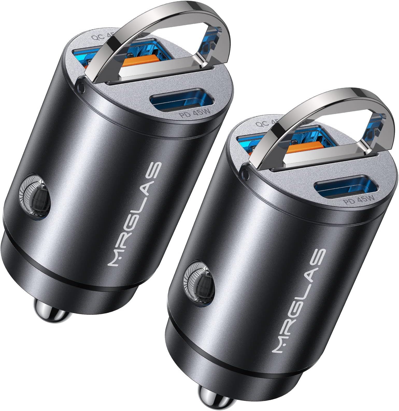 Amazon.com: MRGLAS 2-Pack 90W USB C Car Charger,[Super Mini Metal] Car ...