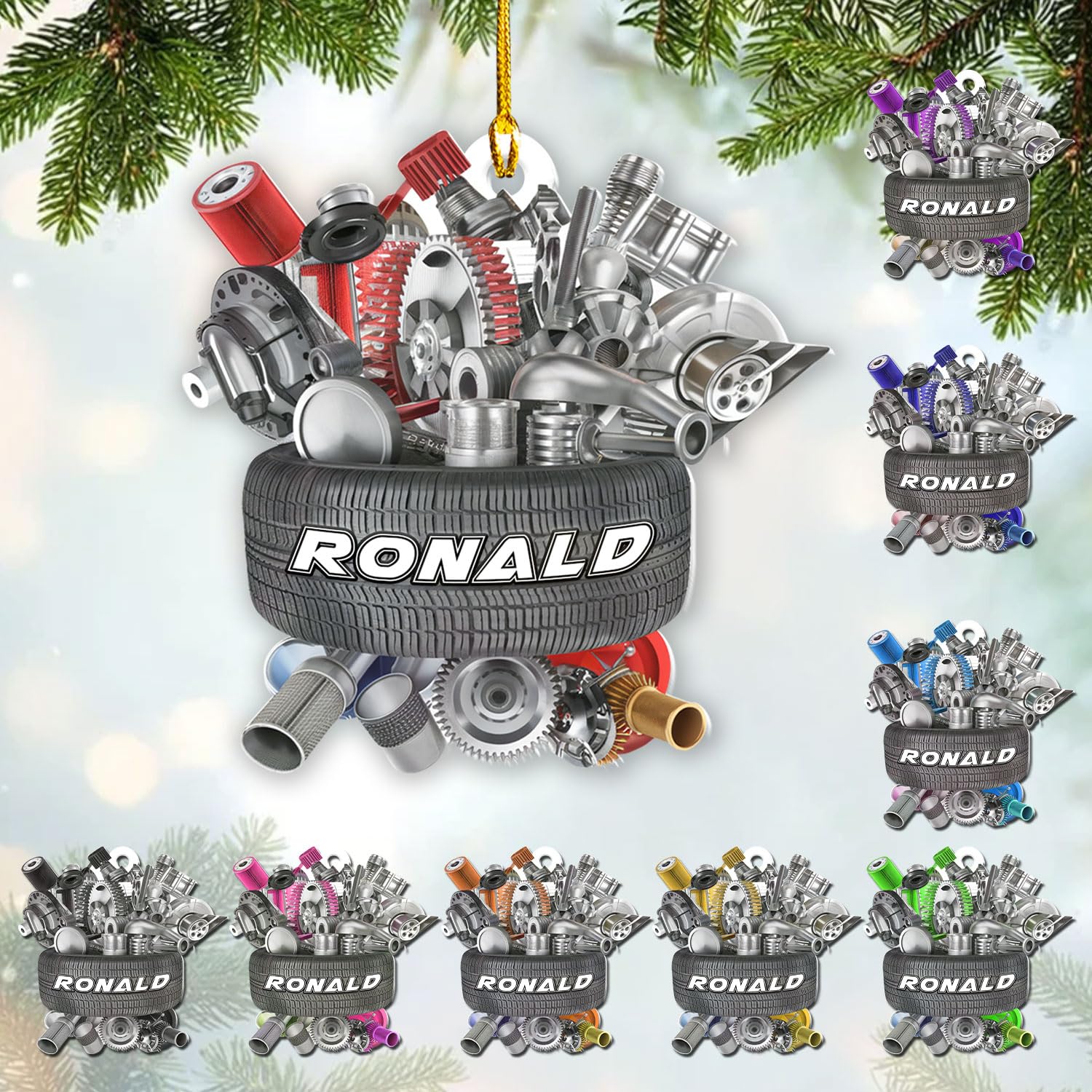 Amazon.com: HomeDesign Personalized Mechanic Tools Ornaments, Custom ...