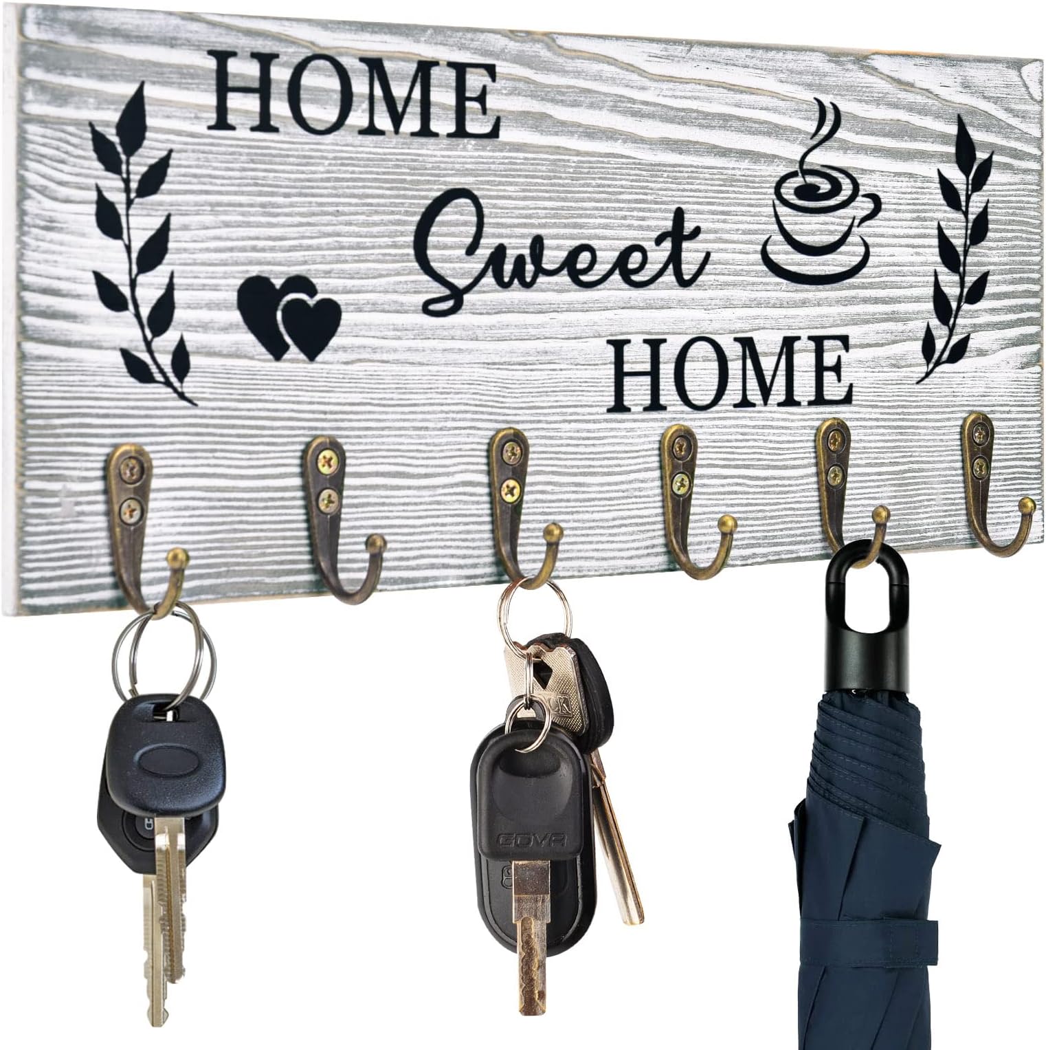 Amazon.com: AHYS Key Holder for Wall Decorative, Farmhouse Rustic Key ...