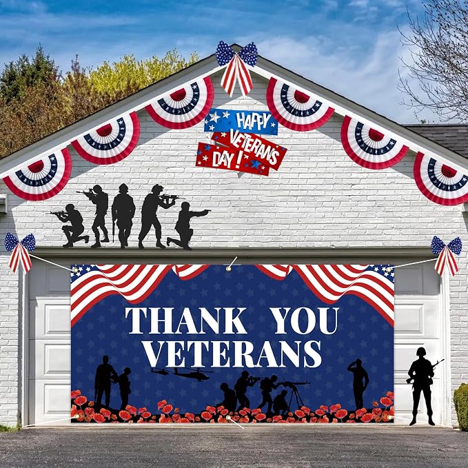 Amazon.com: Thank You Veterans Garage Door Decorations 6 x 13 Ft ...