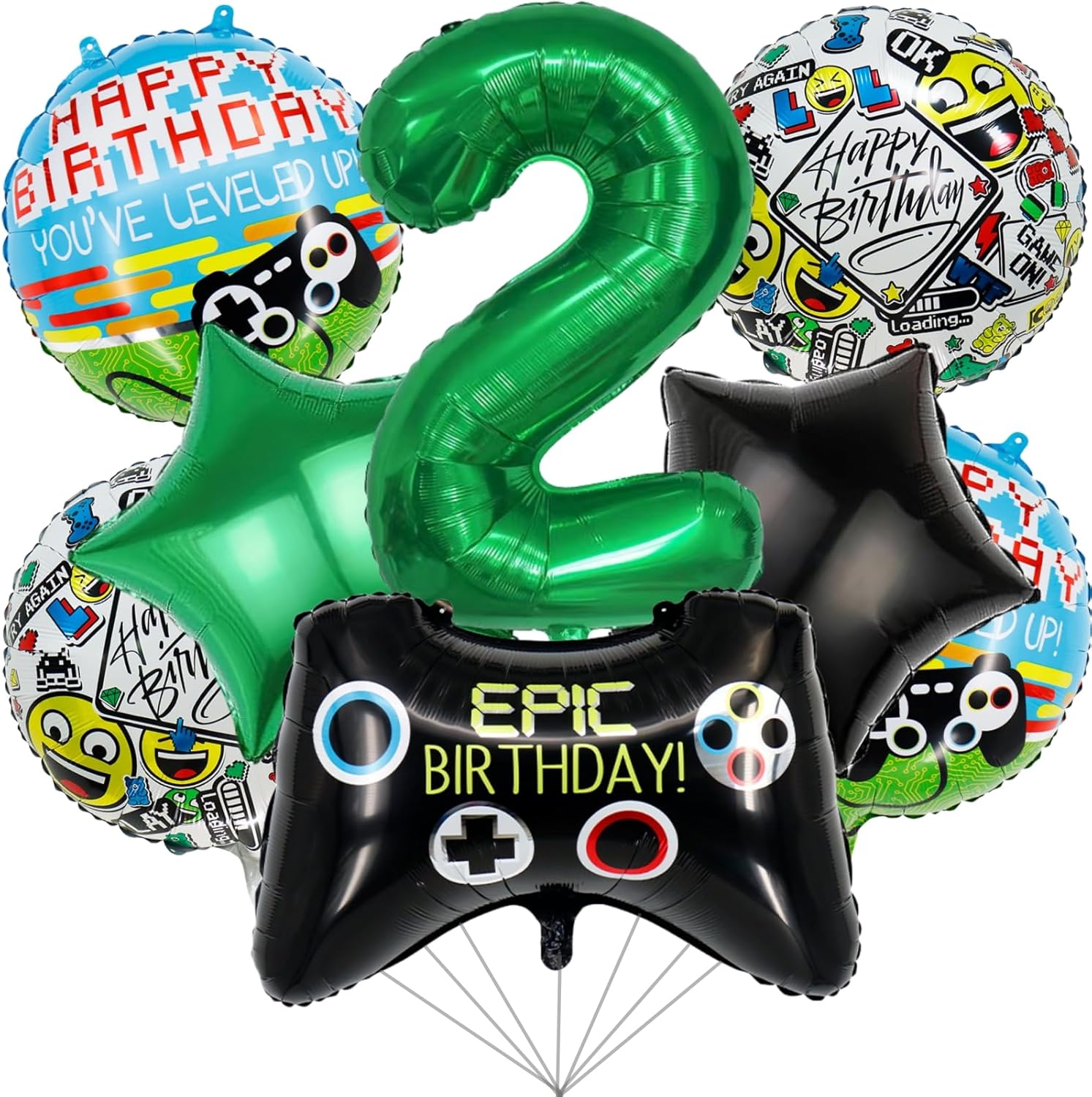 Amazon.com: Video Game Birthday Balloons Include Controller Foil ...