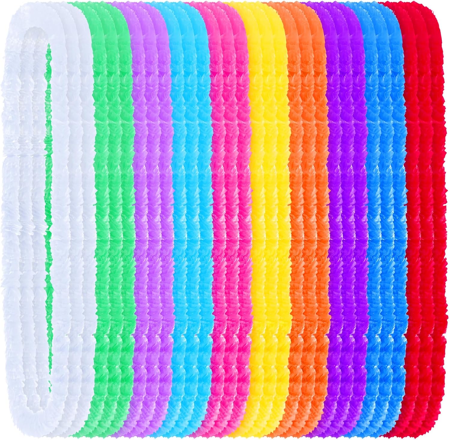 Amazon.com: Lewtemi 200 Pieces Hawaiian Leis Plastic Lei Assortment ...
