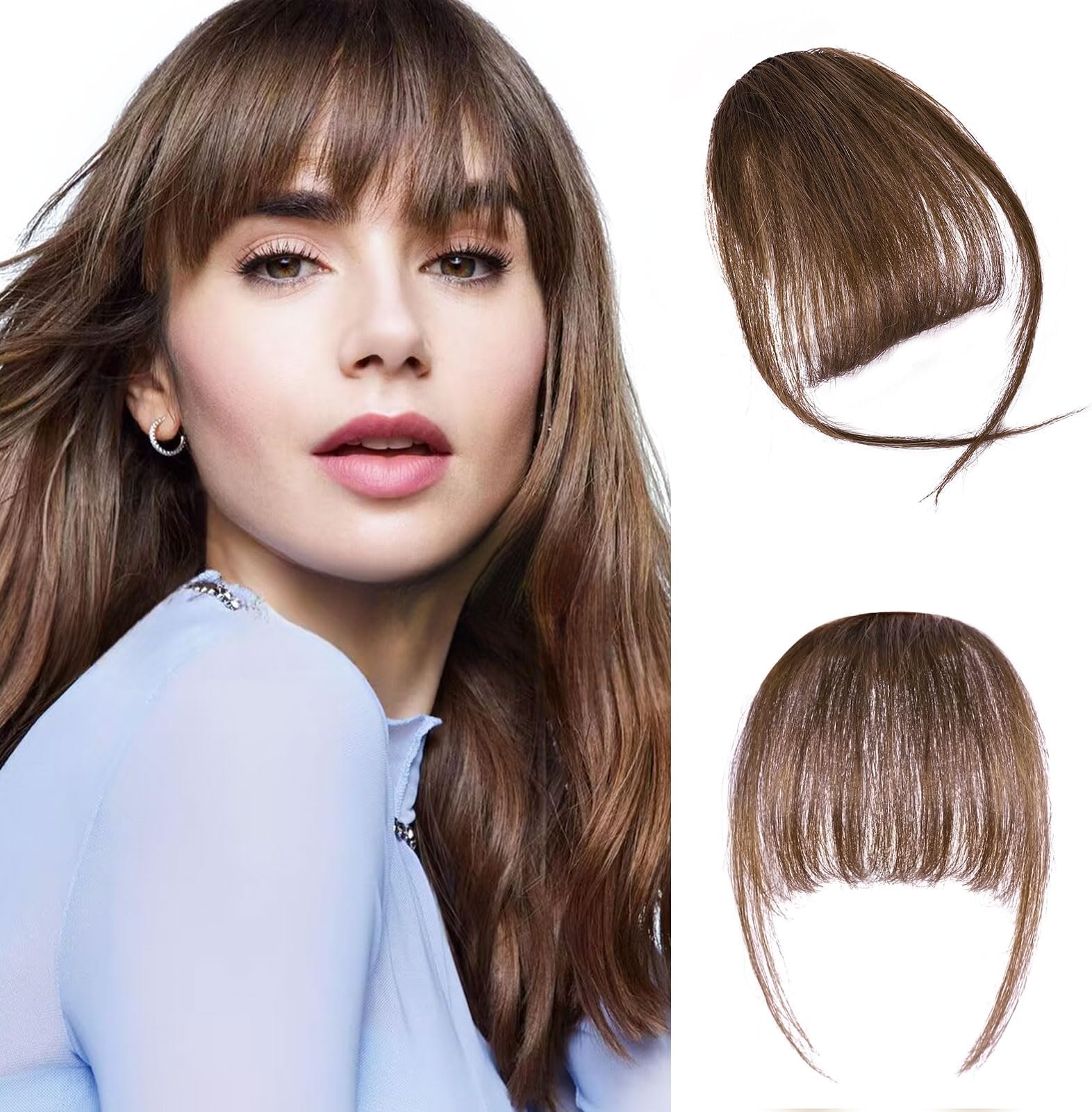 Amazon.com : BOGSEA Bangs Hair Clip in Bangs Real Human Hair Wispy ...