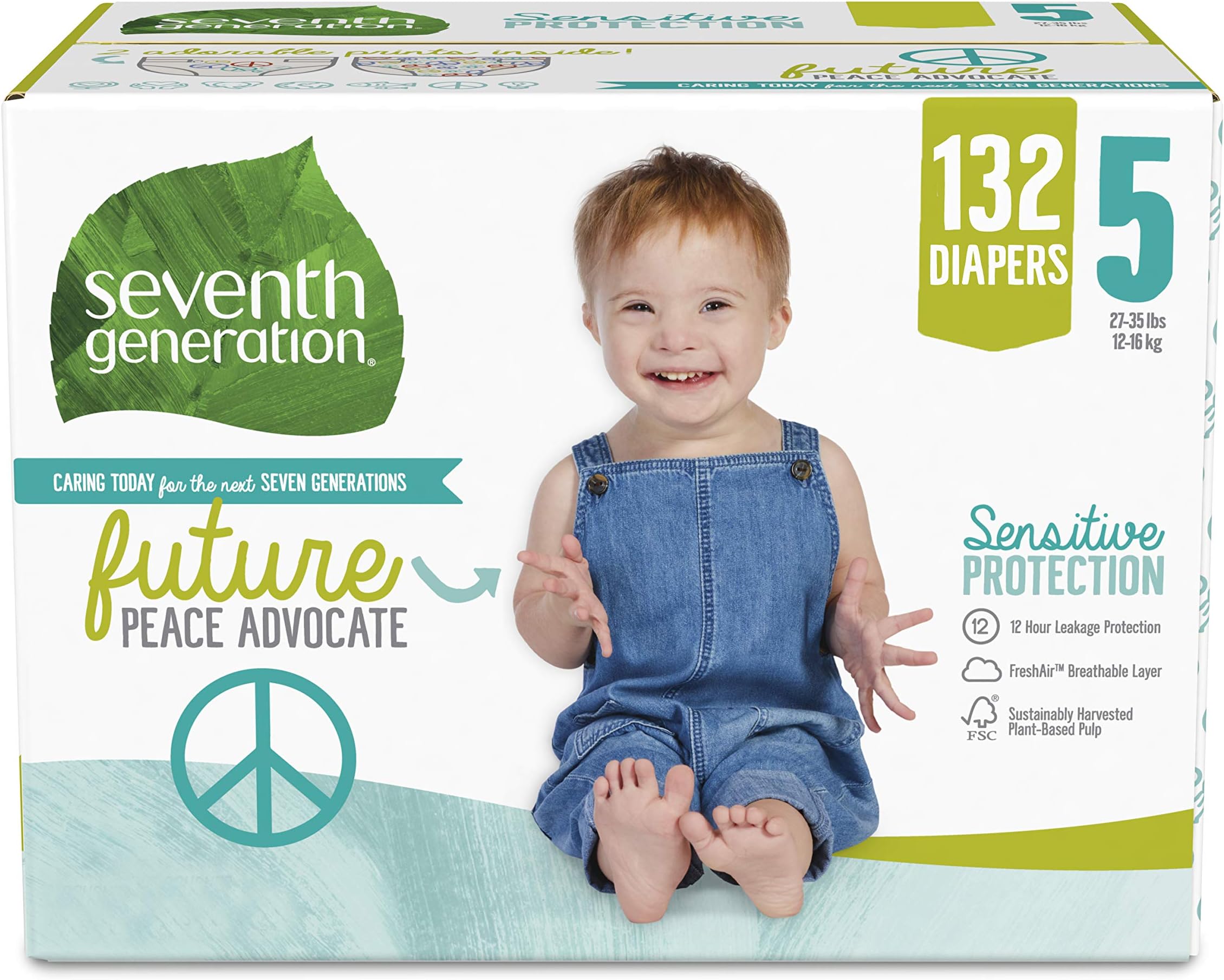 Amazon.com: Seventh Generation Baby Diapers Size 5 Diapers Protection ...