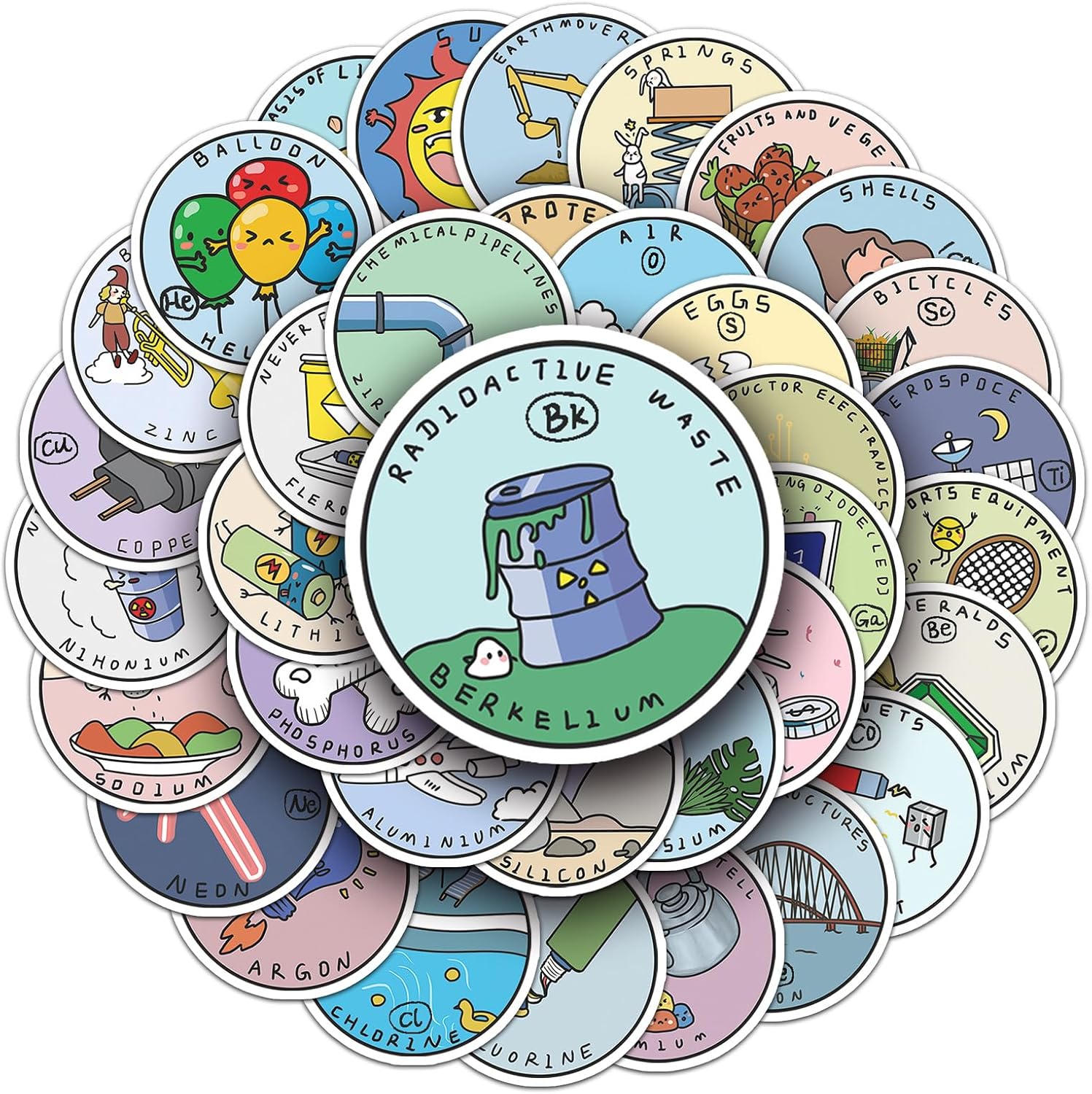 Amazon.com: 118 PCS Periodic Table Stickers, Laboratory Decals for Kids ...