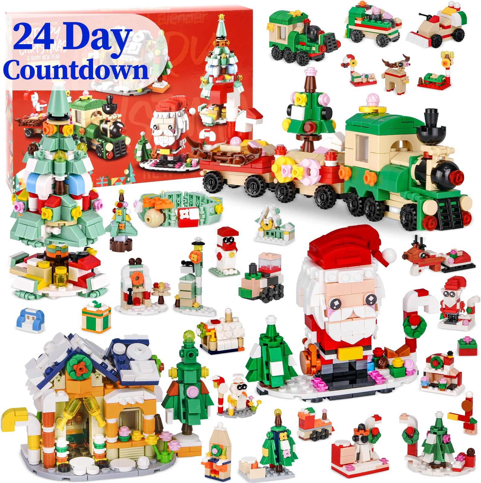 Amazon.com: Verla Christmas Advent Calendar 2024 Building Blocks - 24 ...
