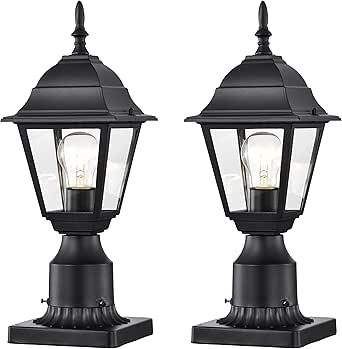 ASHOP Outdoor Post Lights Waterproof Outside Post Lantern with 5.9-Inch ...