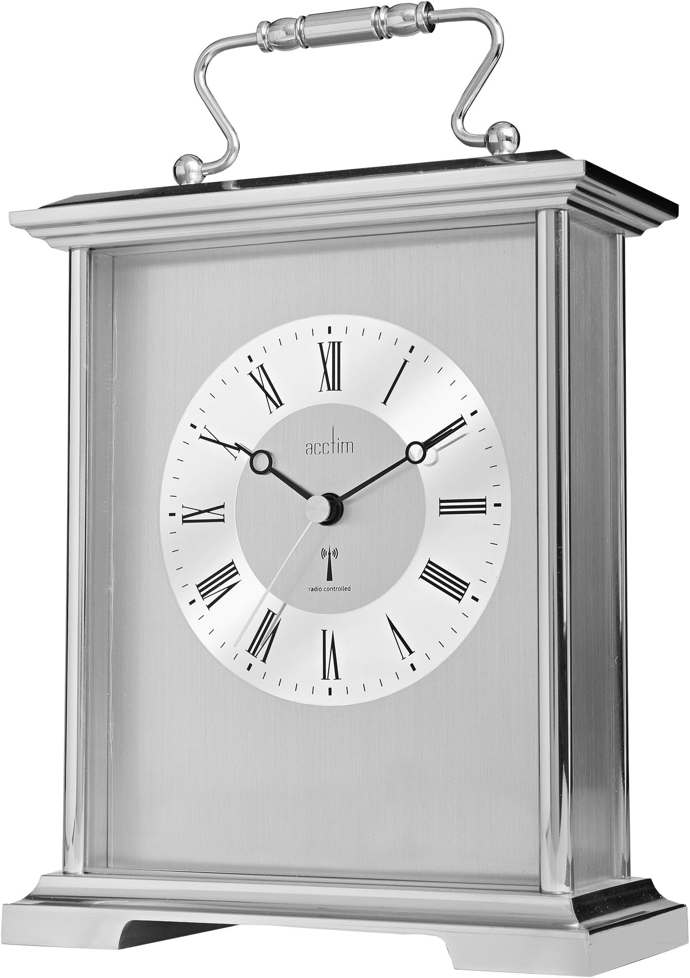 Acctim Gainsborough Mantel Clock Quartz Polished Metal Carriage Clock ...