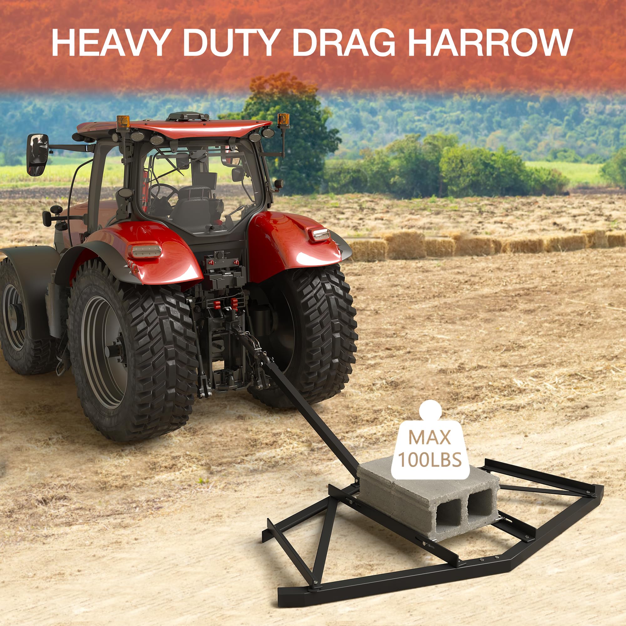 Snapklik.com : Driveway Drag Grader 72" Width, Tow Behind Drag Harrow ...
