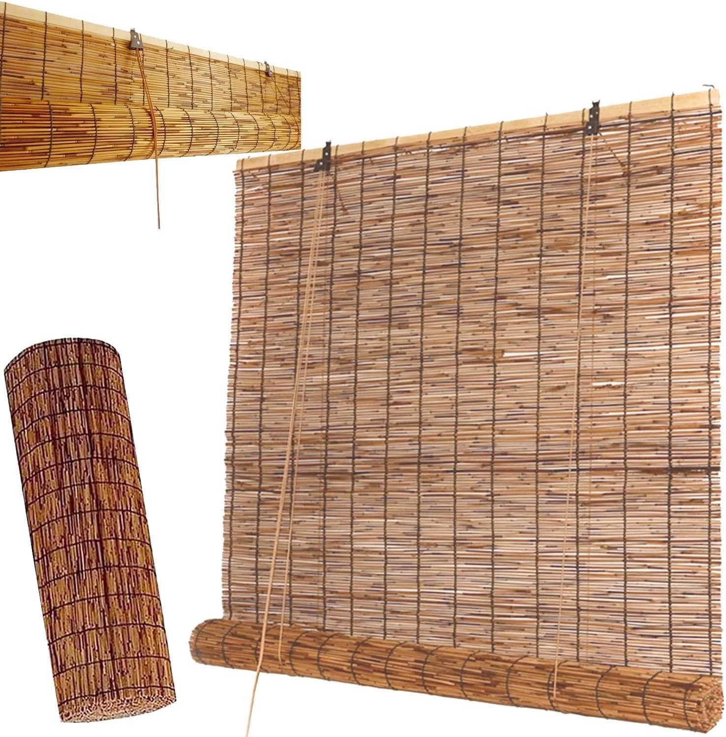 Amazon.com: Bamboo Roll Up Blinds 25/31/47/53/67/71/75 Inch Wide ...