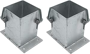 Timber Fence Post Flush Fit Bolt Down Anchor Support Shoe | 100mm ...